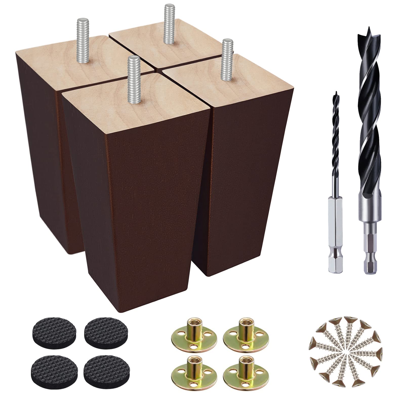 Lomoky 6 in Wood Furniture Legs, Sofa Legs Chair Legs Replacement ...
