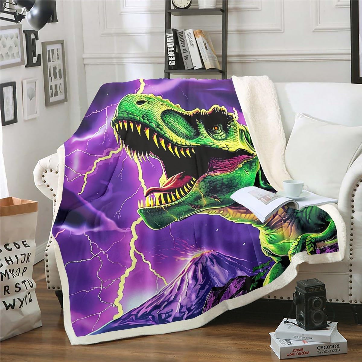 Homewish Coperta con dinosauro 3D animale della giungla 101,6 x 127 cm ...