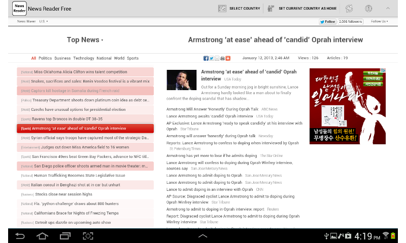 News Reader Free:Amazon.com:Appstore for Android