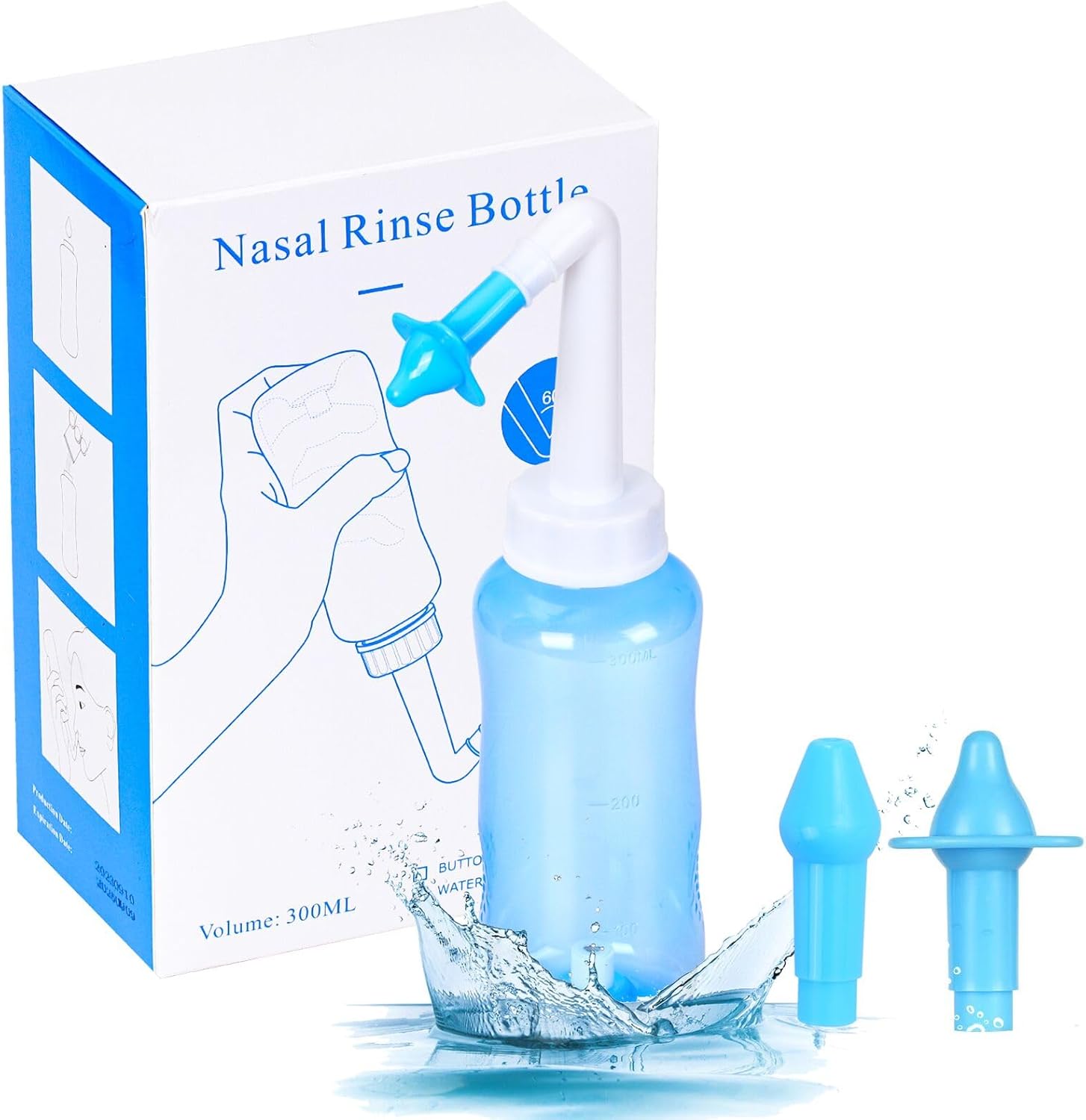 Neti Pot Sinus Rinse Kit Nose Wash Cleaner 300ML Nasal Rinse Sinus ...