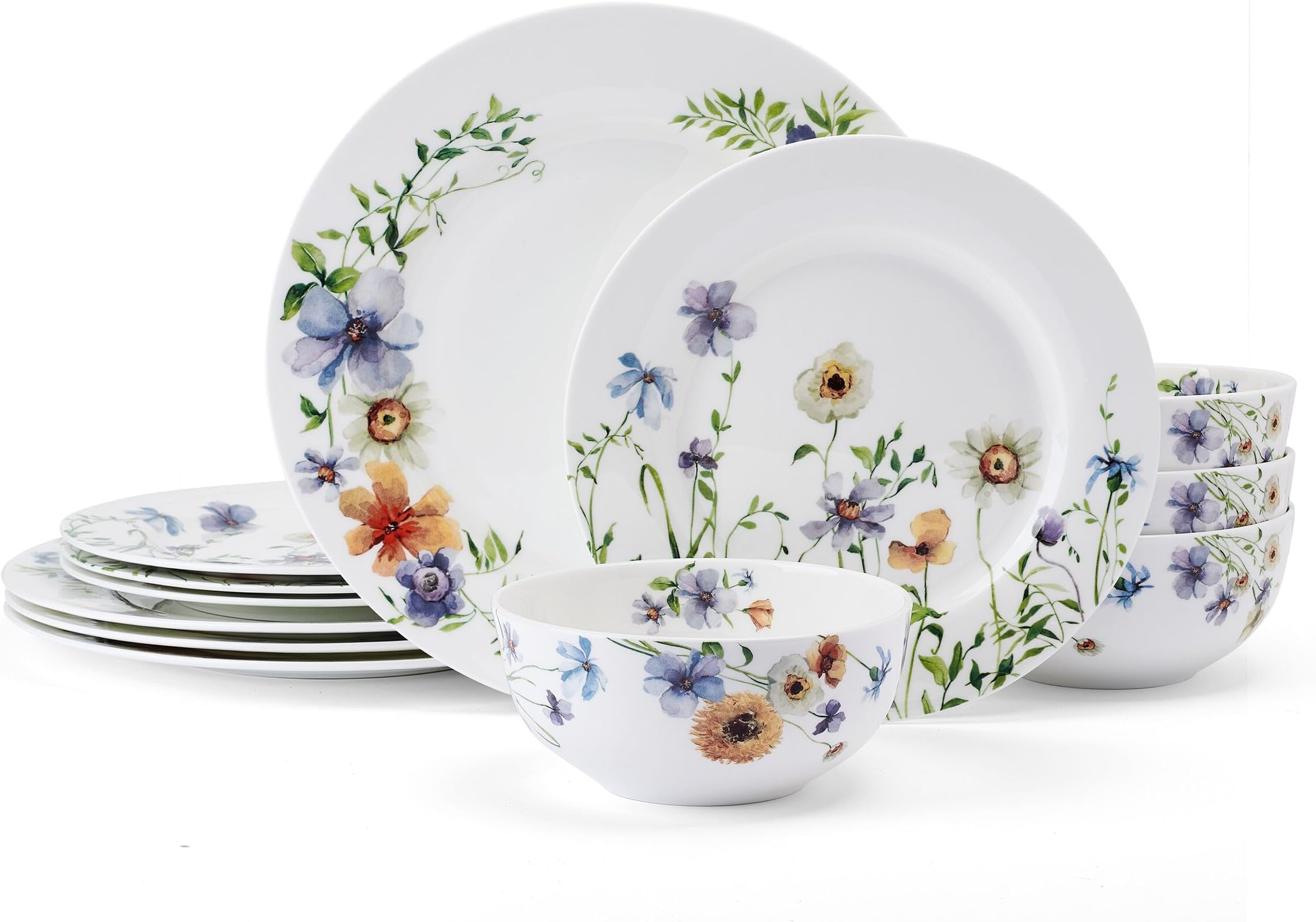 Amazon.com | Mikasa Audrina Water Color Flowers Bone China Lightweight ...