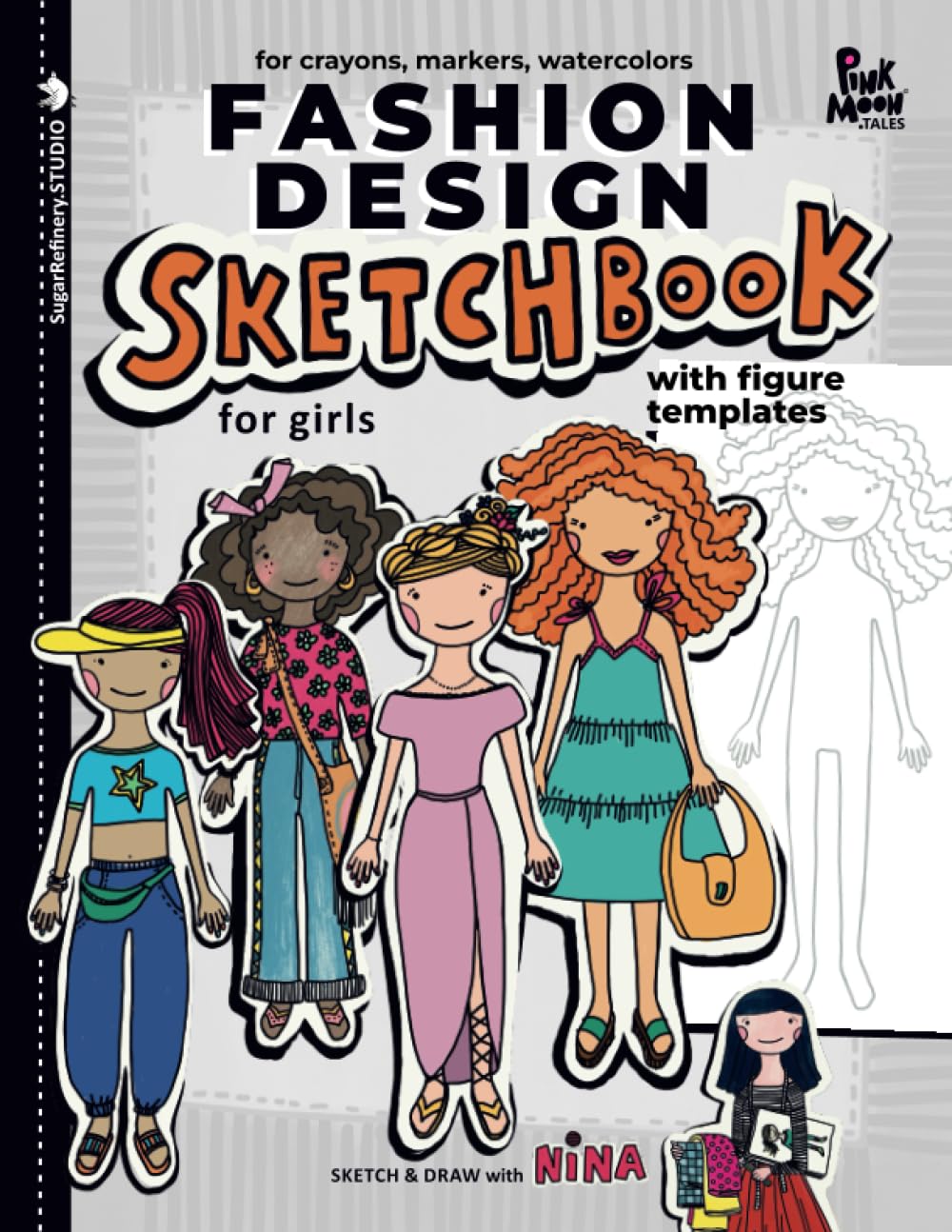 Amazon.com: Fashion Design Sketchbook for Girls with figure templates ...