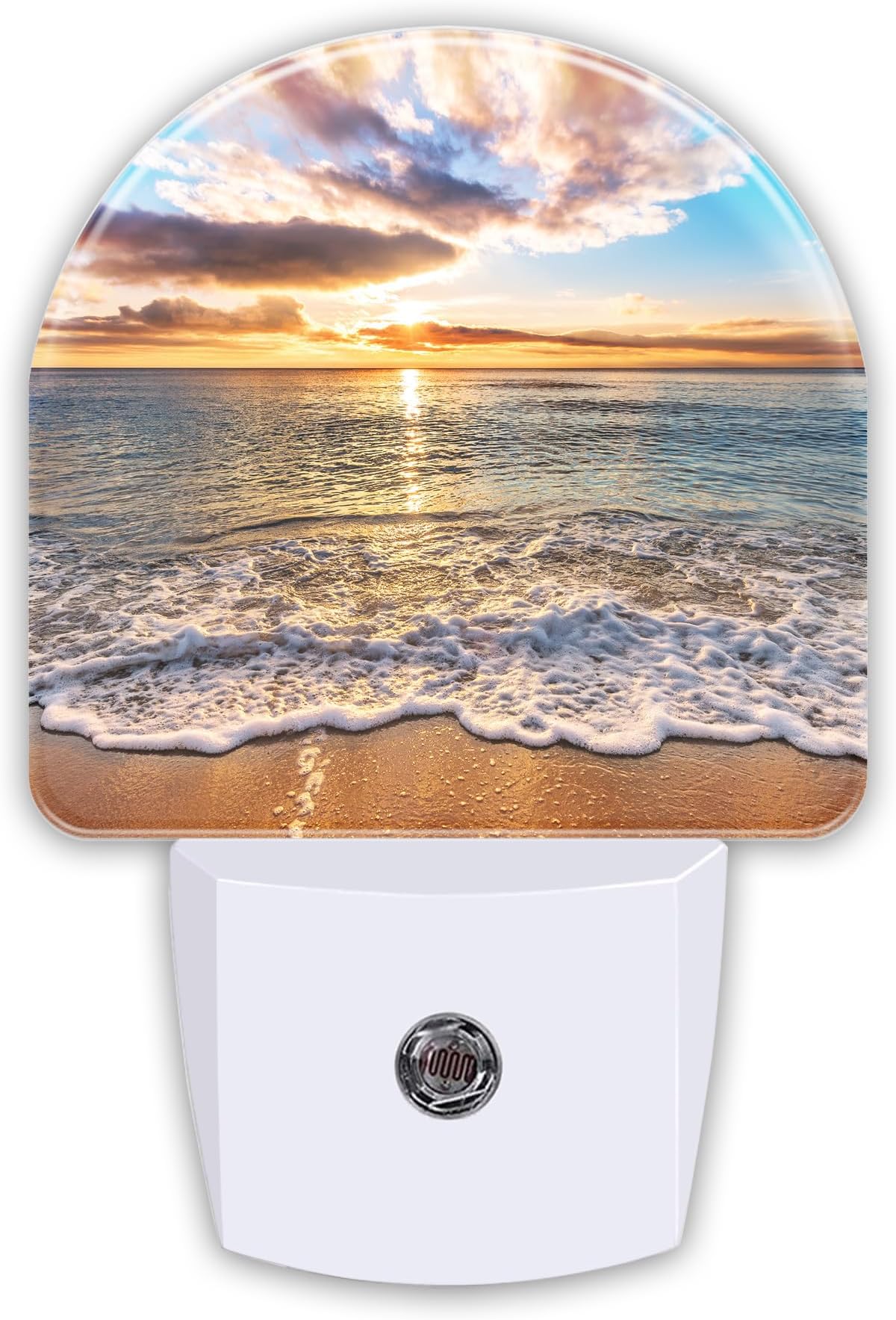 Colorful Ocean Beach at Sunrise Night Light Plug into Wall Sunrise Over ...