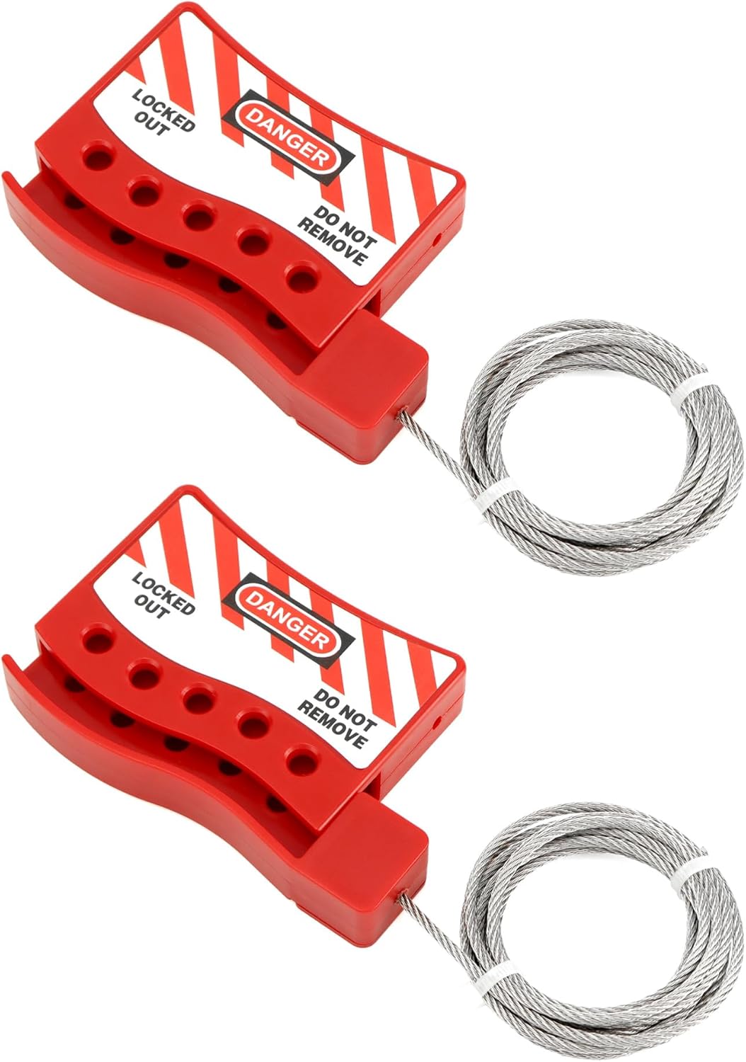Amazon.com: QWORK Lockout Tagout Cable Lock, 2 Pack Adjustable Steel ...