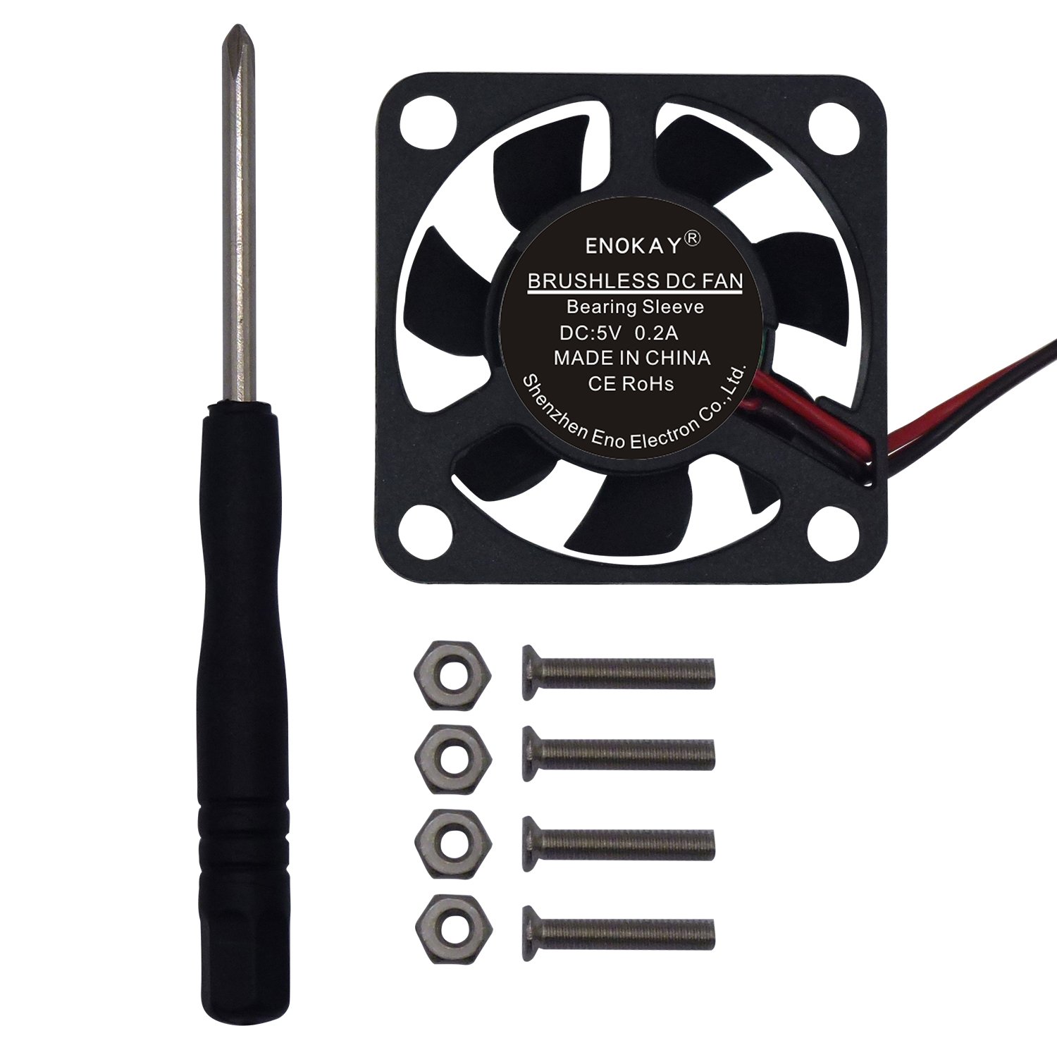 Amazon.com: Enokay DC 5V 0.2A 30mm×30mm×7mm Small Brushless Cooling Fan ...