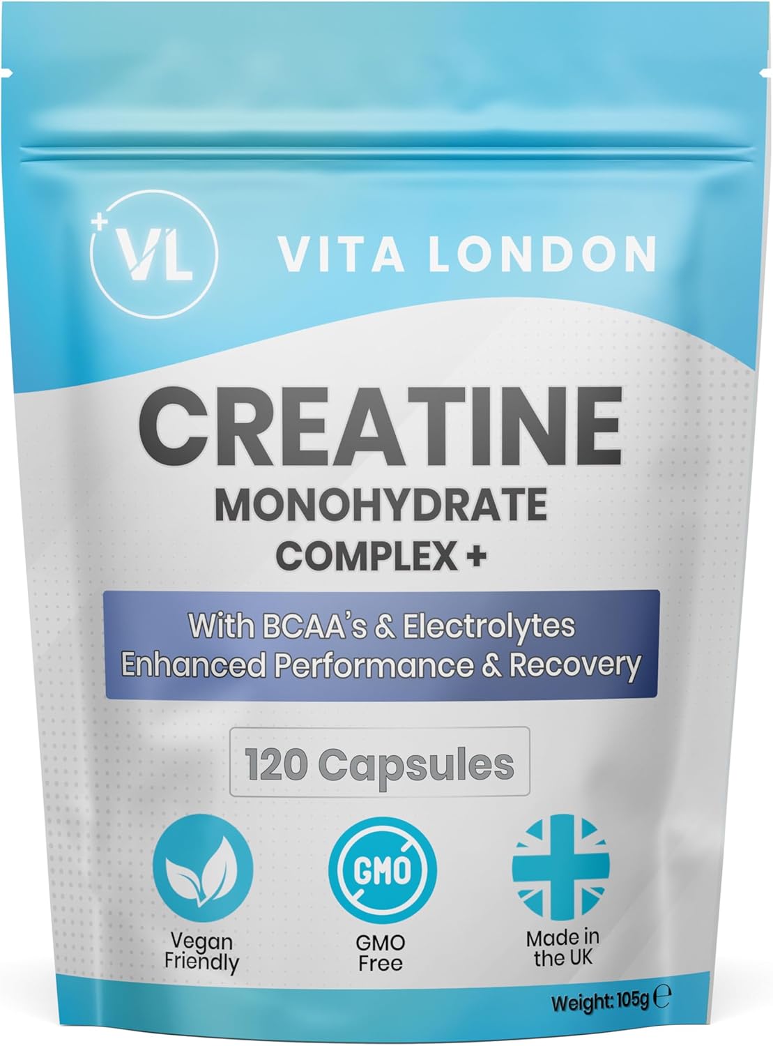 Creatine Monohydrate Complex + BCAA's & Electrolytes | 120 Vegan ...