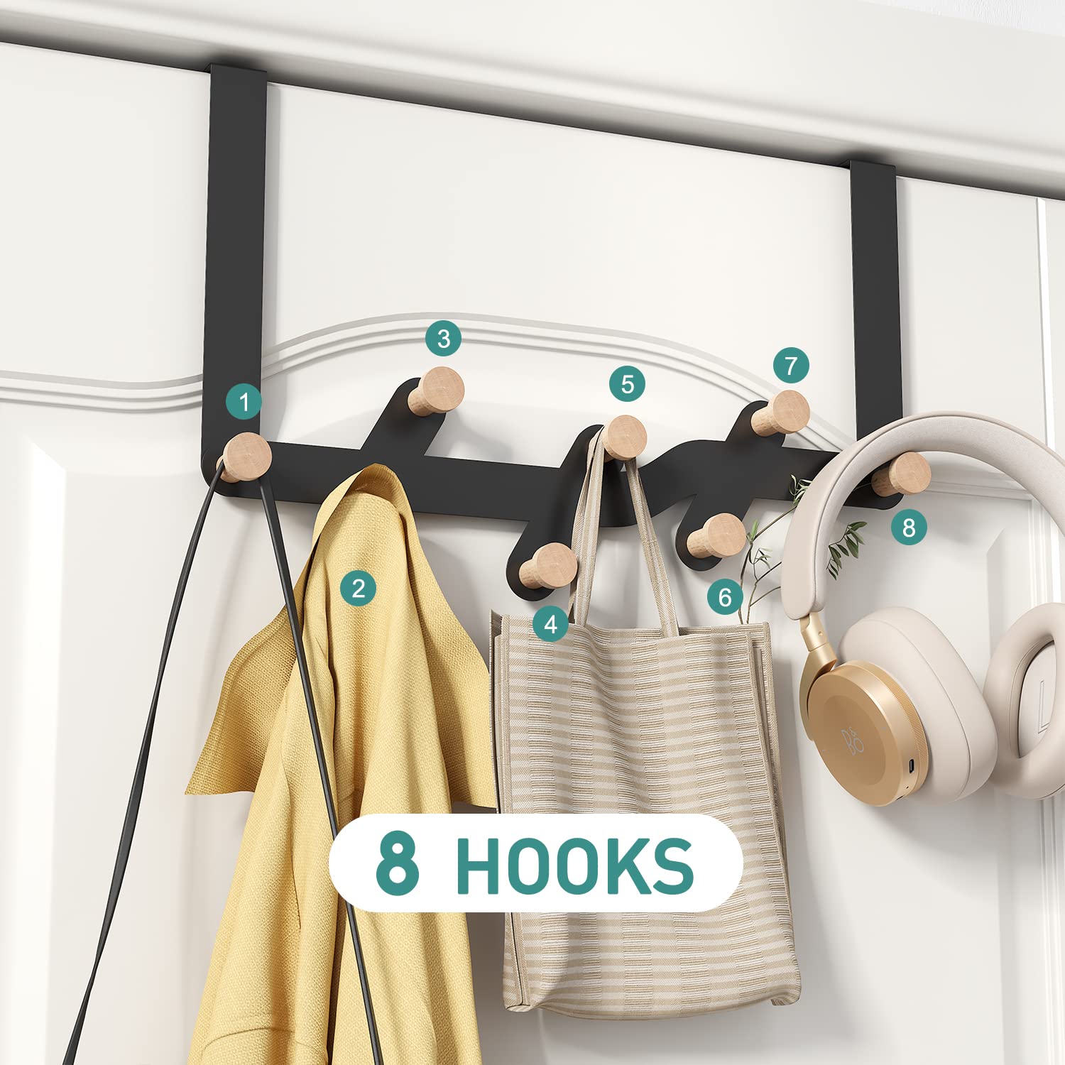 Snapklik.com : Viewcare Over The Door Hook - 8 Hooks, Coat Hanger For ...