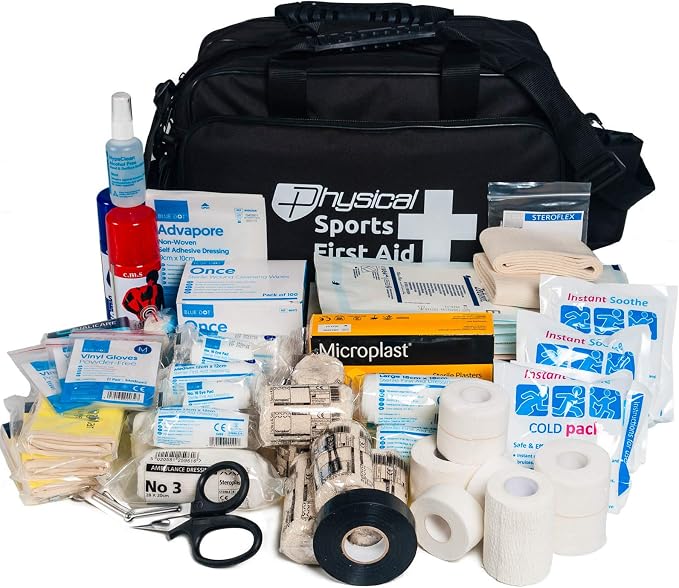 Professional Rugby First Aid Kit (Black Bag) : Amazon.co.uk: Health ...