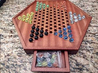 Amazon.com: VAMSLOVE Chinese Checkers 15" Large Upgraded Version Wooden ...
