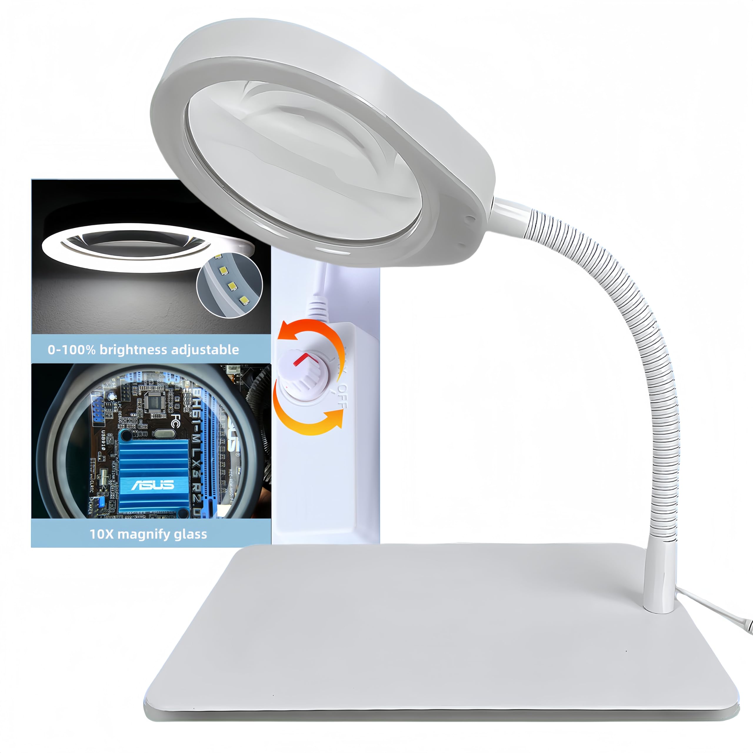 Amazon.com: OukaiPDOK Magnifying Glass with Light and Stand 10x ...