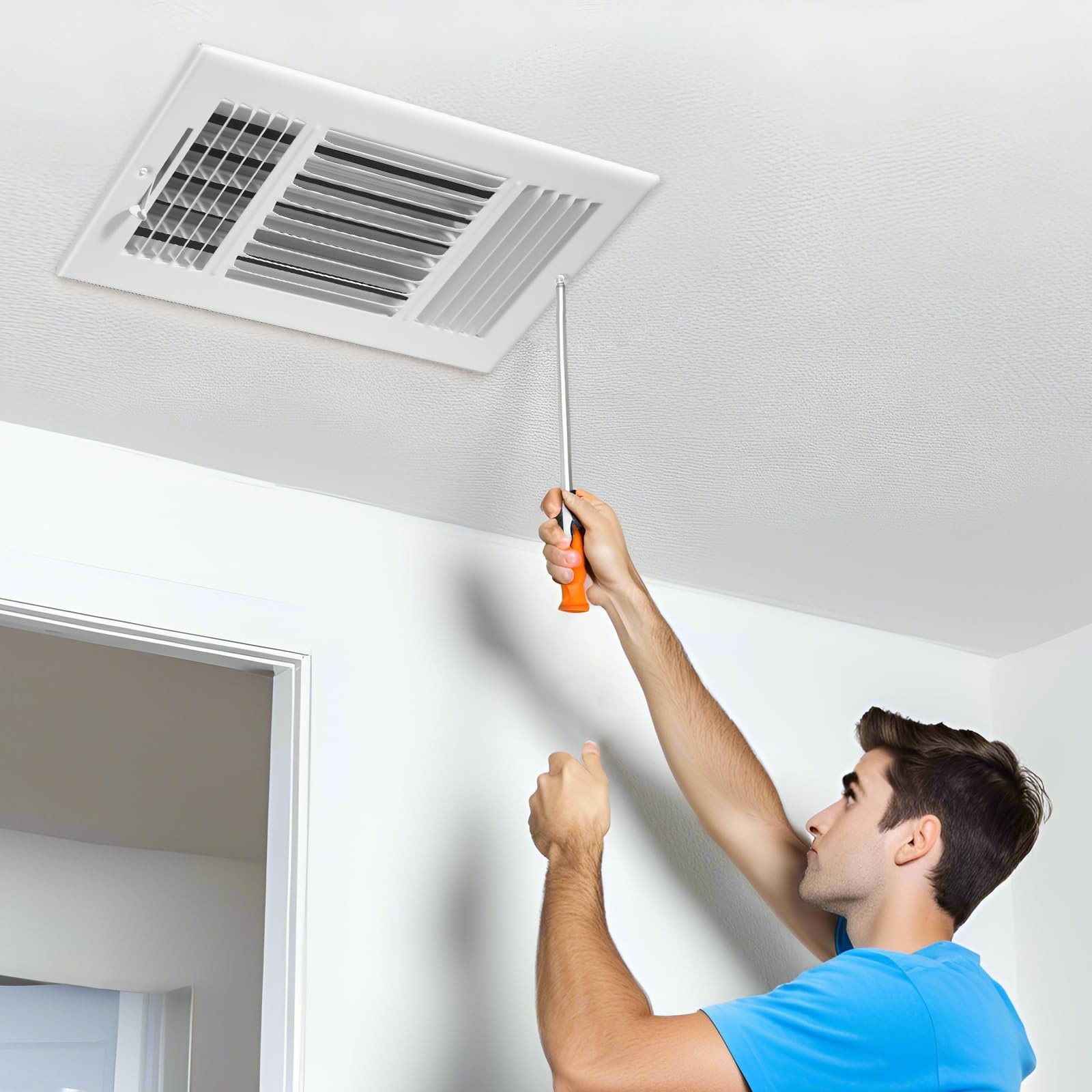 Snapklik.com : 8 Pcs 10x4 Inch Ceiling Vent Register For Home, White 3 ...
