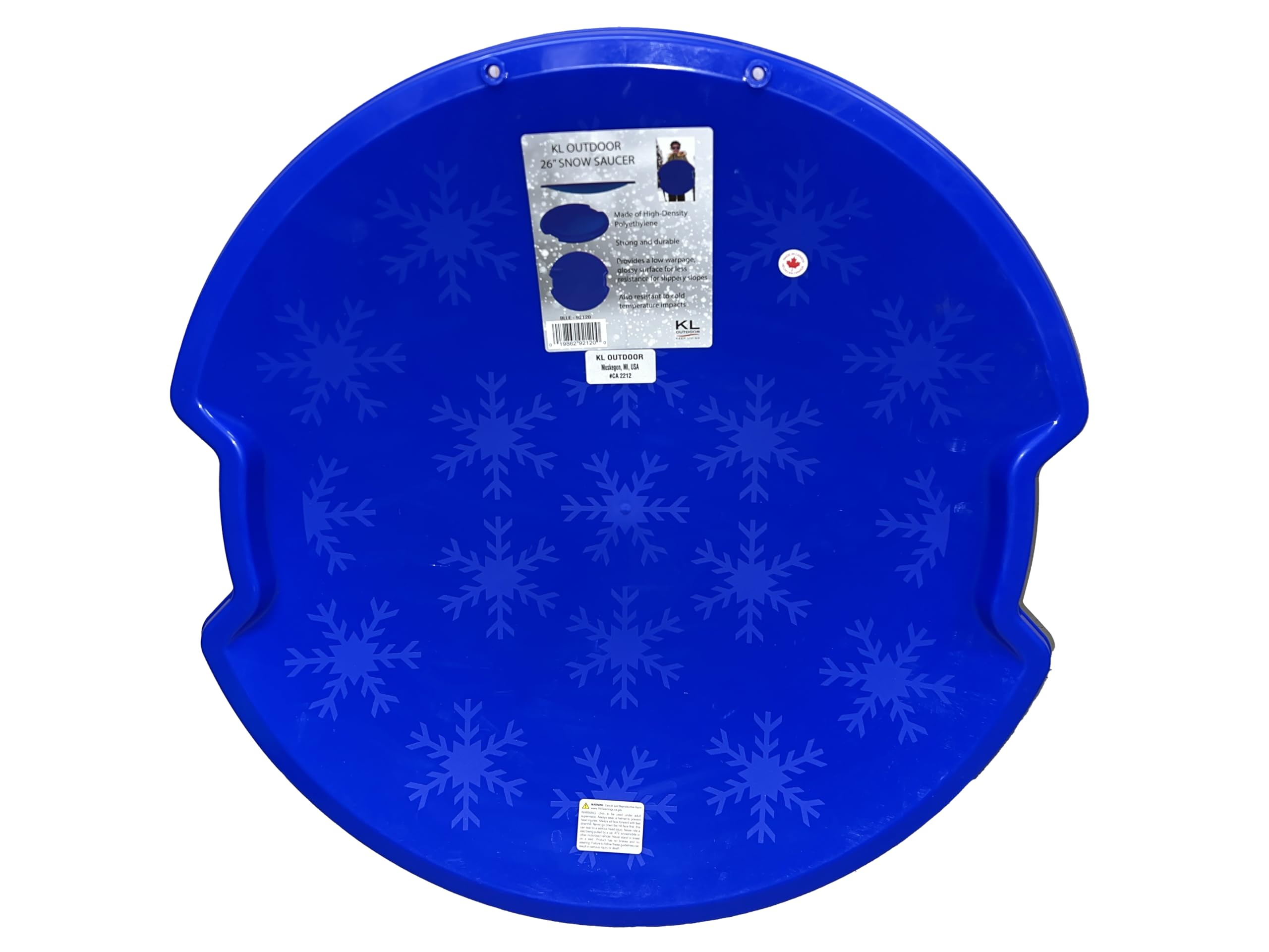 Amazon.com : KL Outdoor 26” Blue Snow Saucer – Plastic Disc Sled with ...