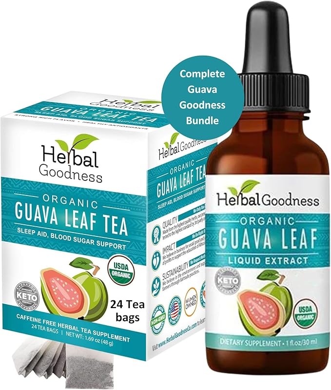 Amazon.com: Guava Leaf Tea & Extract Bundle – Natural Digestive Support ...