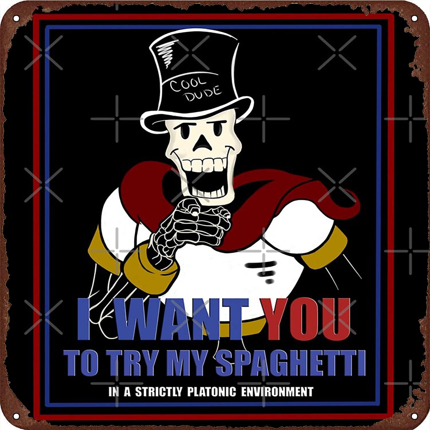 Amazon.com: LXURY Metal Sign - Undertale Game Papyrus - I Want You to ...