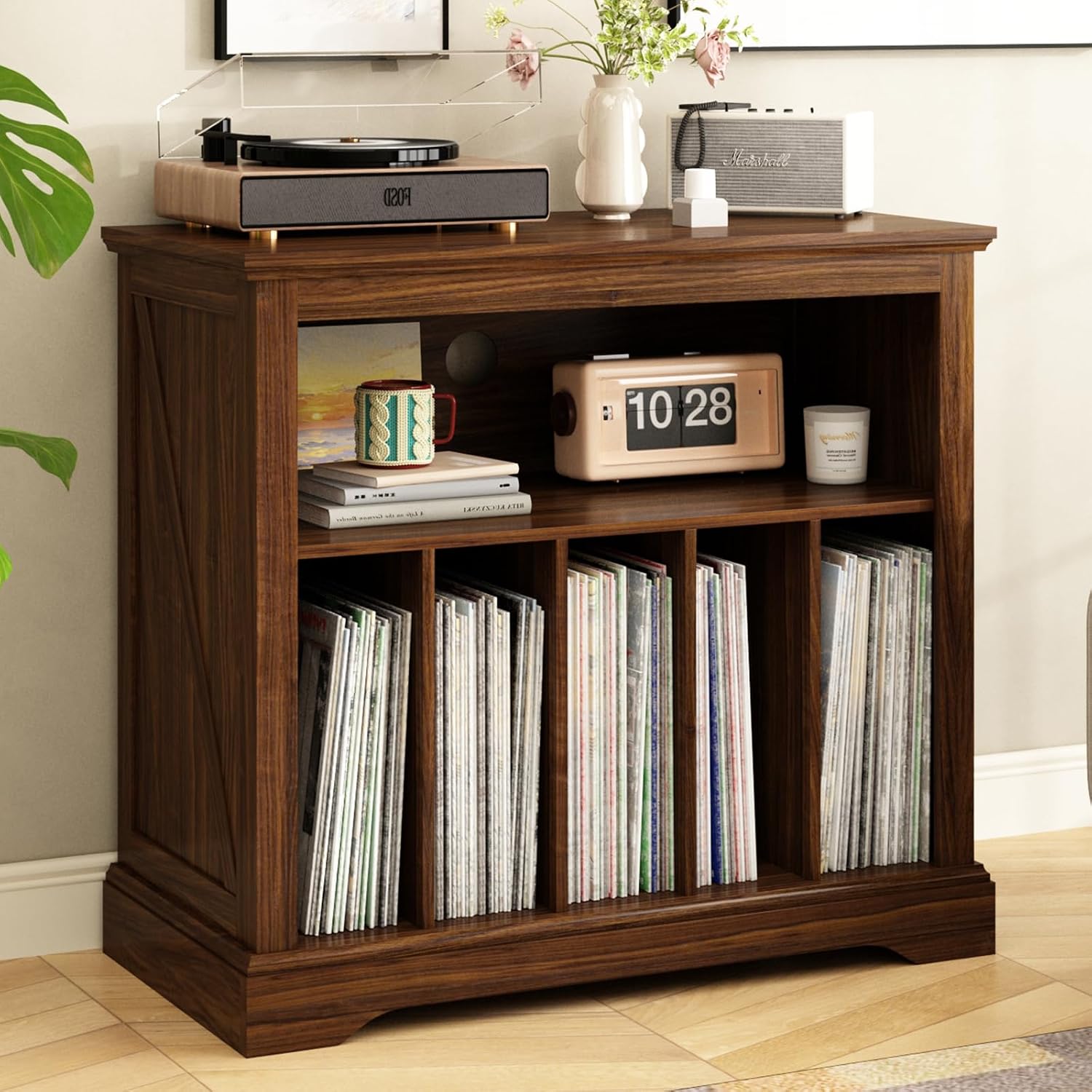 Amazon.com: RowyPoey Large Farmhouse Record Player Stand, Turntable ...