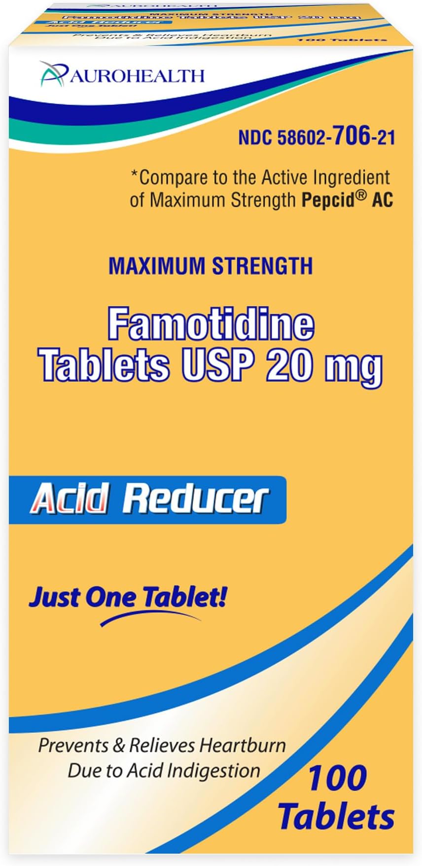 Amazon.com: Aurohealth Maximum Strength Famotidine Tablets 20 mg, Acid ...