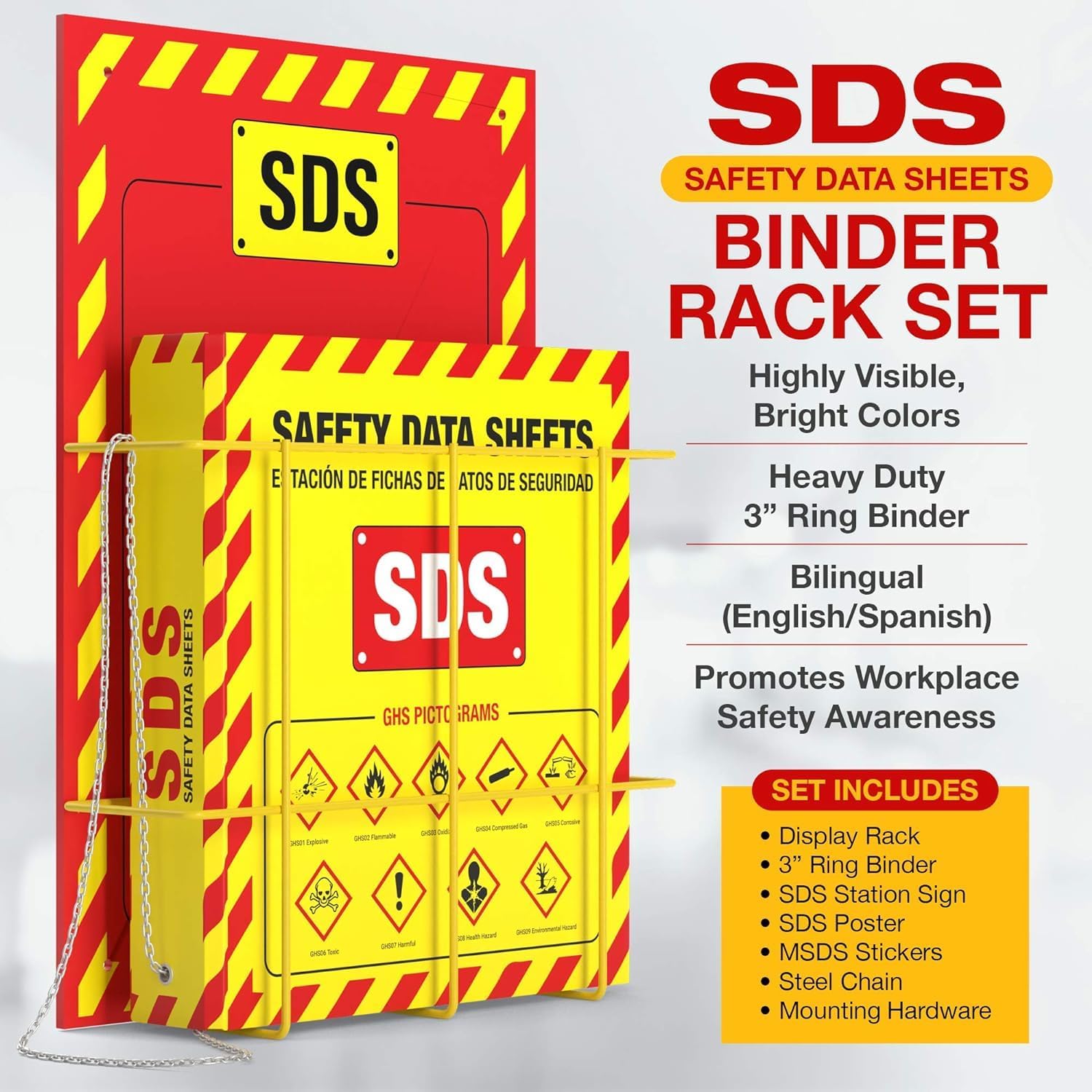 MSDS Wall Station - 3 Inch 3 Ring Material Safety Data Sheet Binder ...