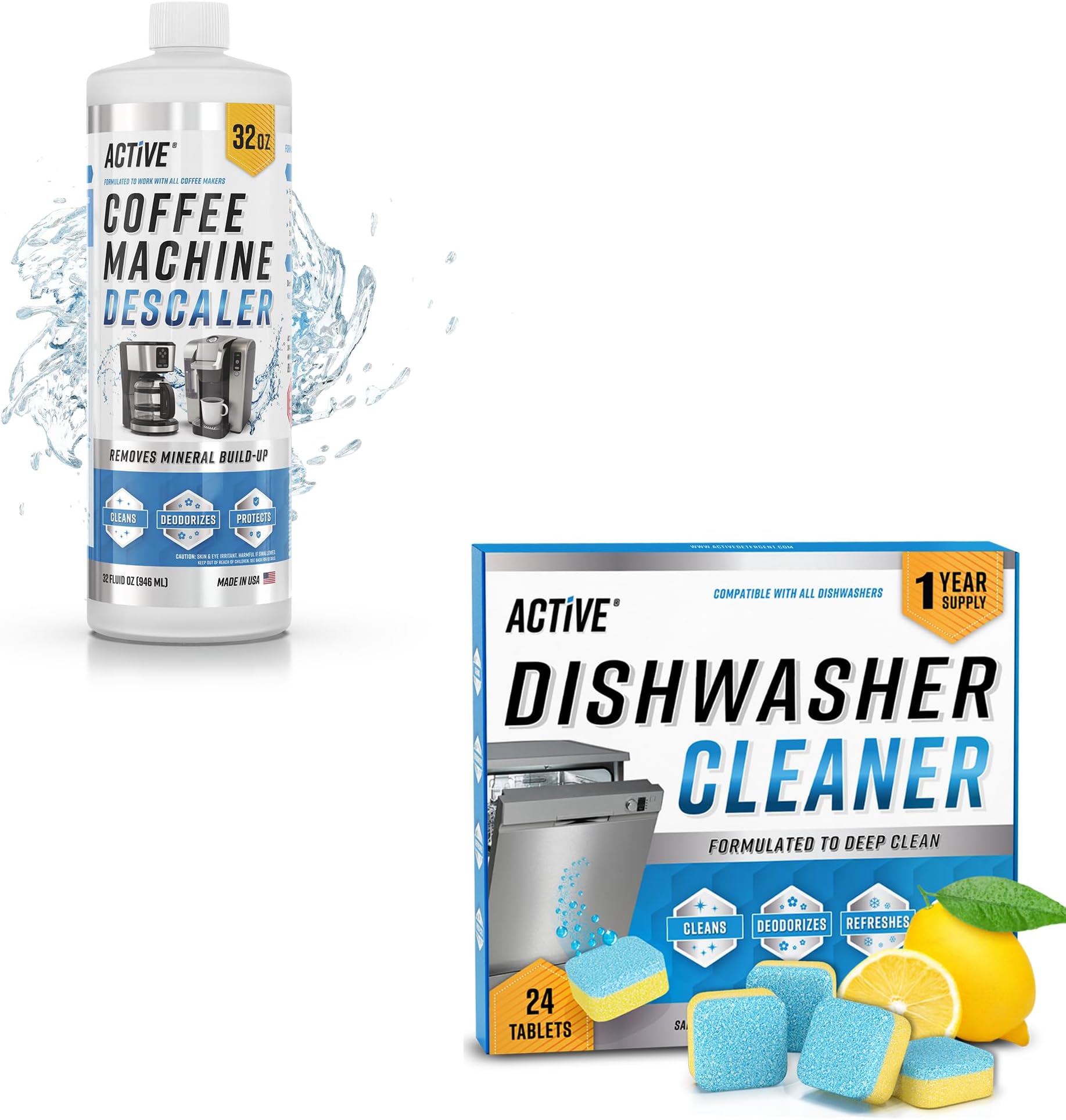 Amazon.com: ACTIVE Dishwasher Cleaner and Coffee Machine Descaler ...