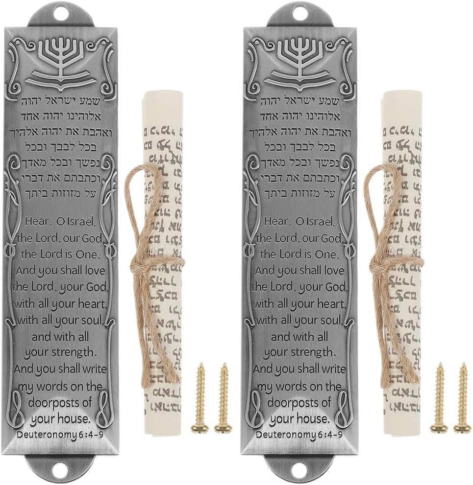Jewish Gifts Mezuzah With Scroll English Hebrew Blessing Scripture ...