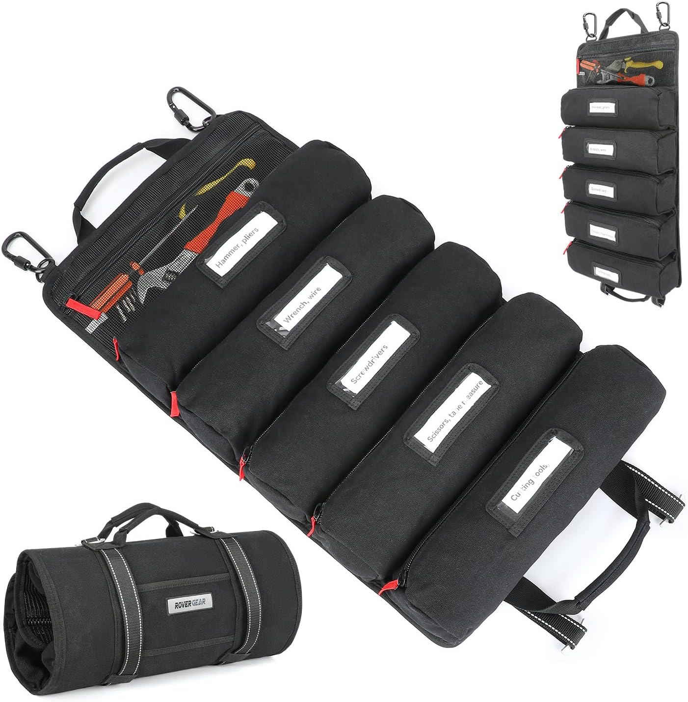 Thorstone Compact Tool Roll Up Bag with 6 Tool Pouches, Portable ...