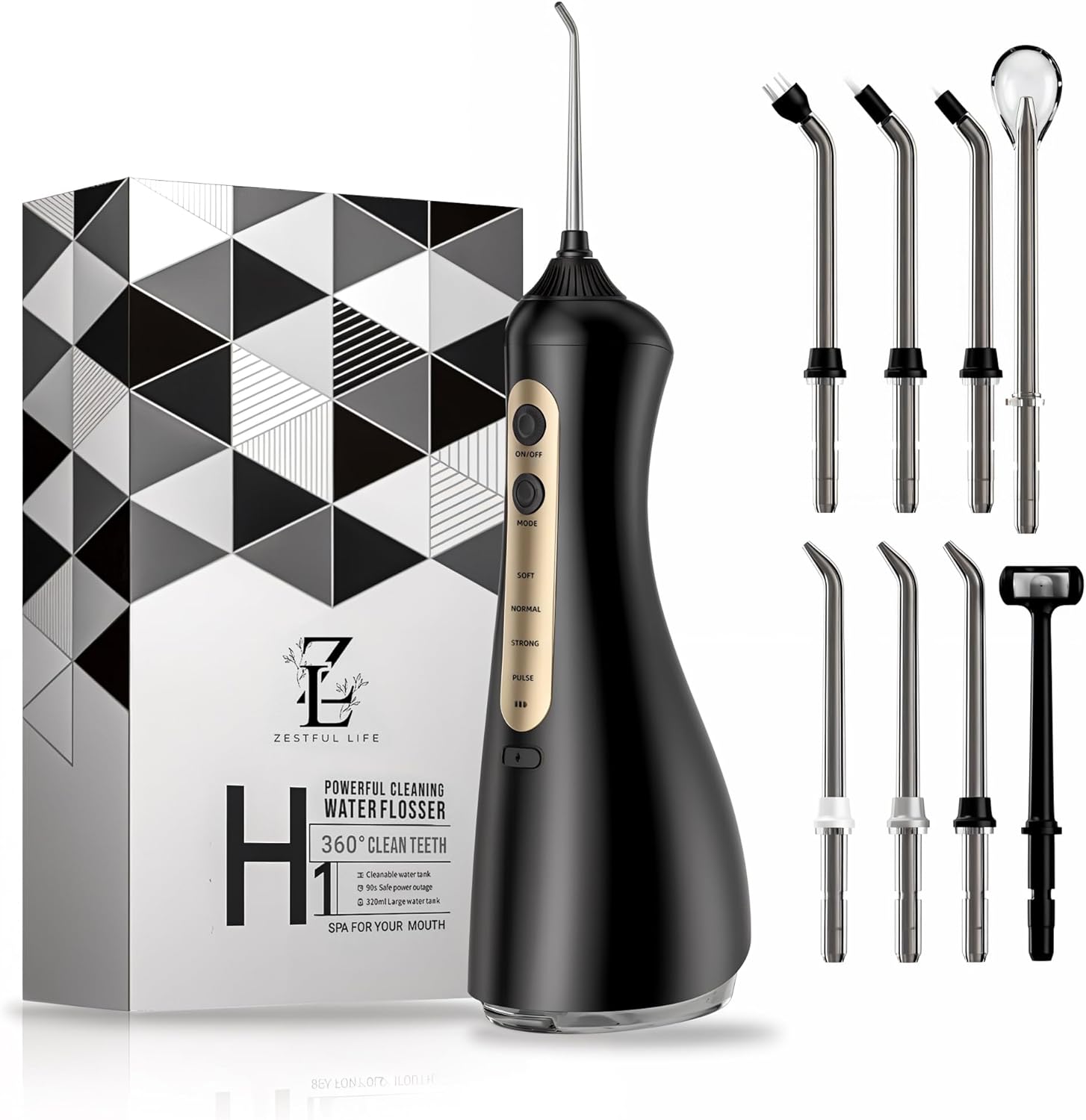 Zestful Life Water Flosser Unique U-Shaped Tip, 8 Replacement Tips, 4 ...
