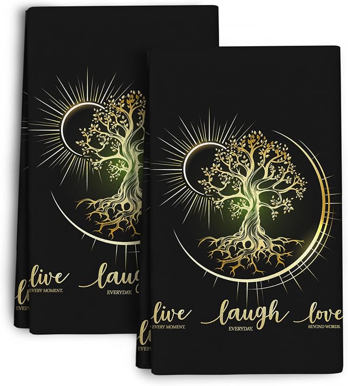 Amazon.com: Wovoto Live Laugh Love Kitchen Towels Decorative Set of 2 ...