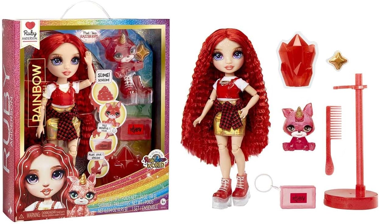 Amazon.com: RAINBOW HIGH Fashion Doll with Slime & Pet - Ruby (Red ...
