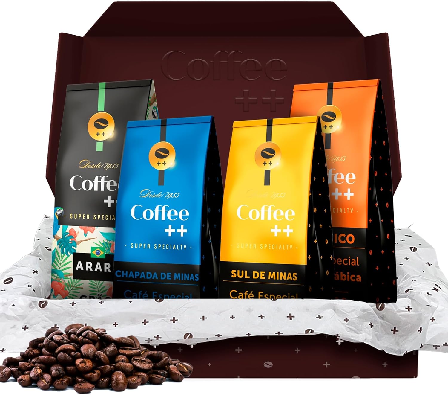 Kit 4 Pacotes Café Especial Em Grãos Coffee Mais Variedades - 4 x 250g ...