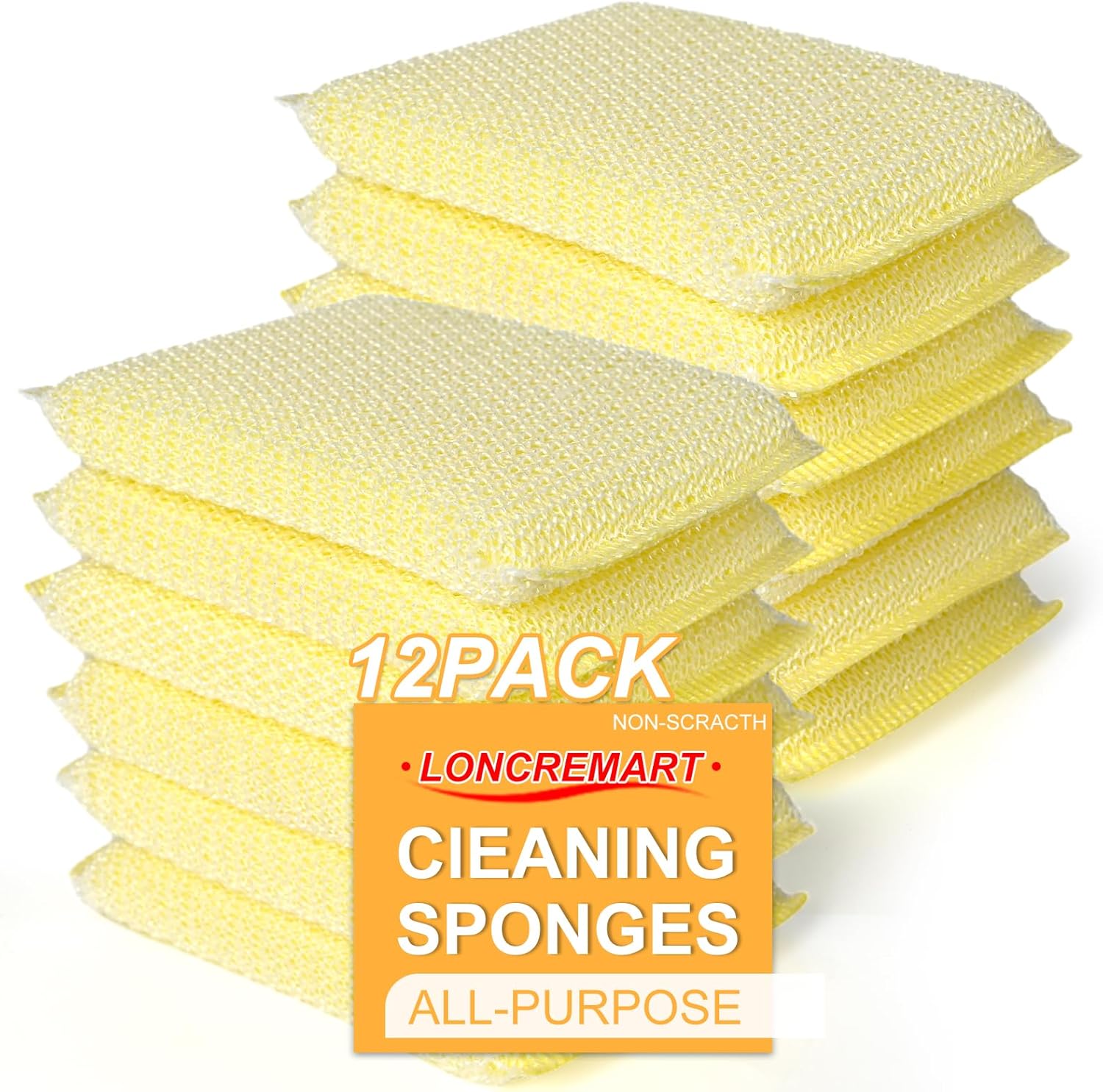 Amazon.com: 12 Pack All-Purpose Cleaning Sponges,Non-Scratch Sponges ...