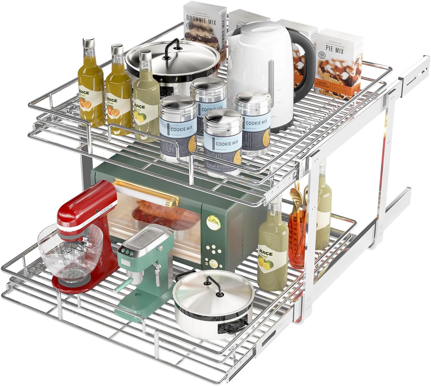 Amazon.com: GGYB Pull Out Cabinet Organizer 20" W X 21" D, 2 Tier ...