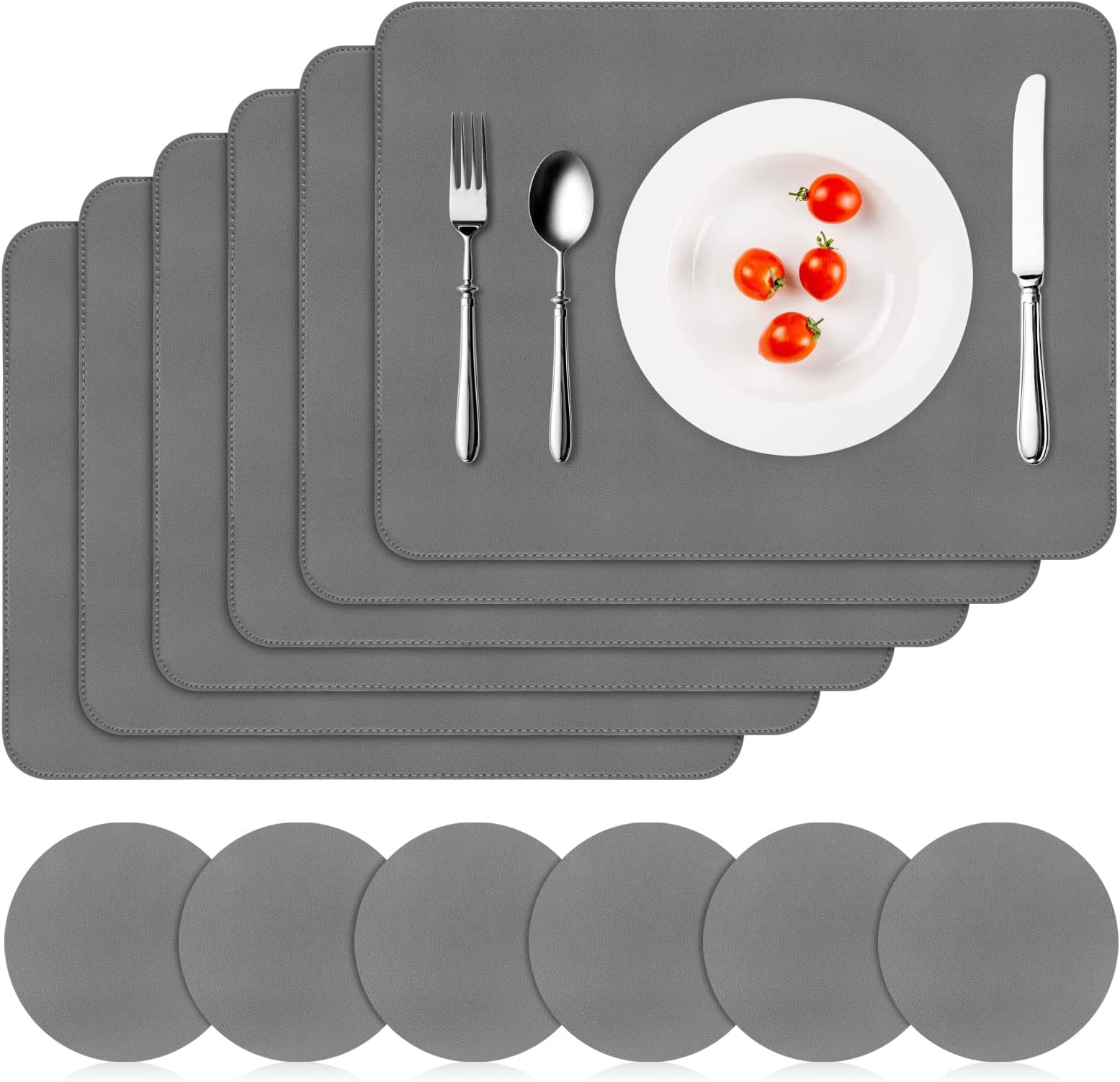 Tischsets Abwaschbar Grau