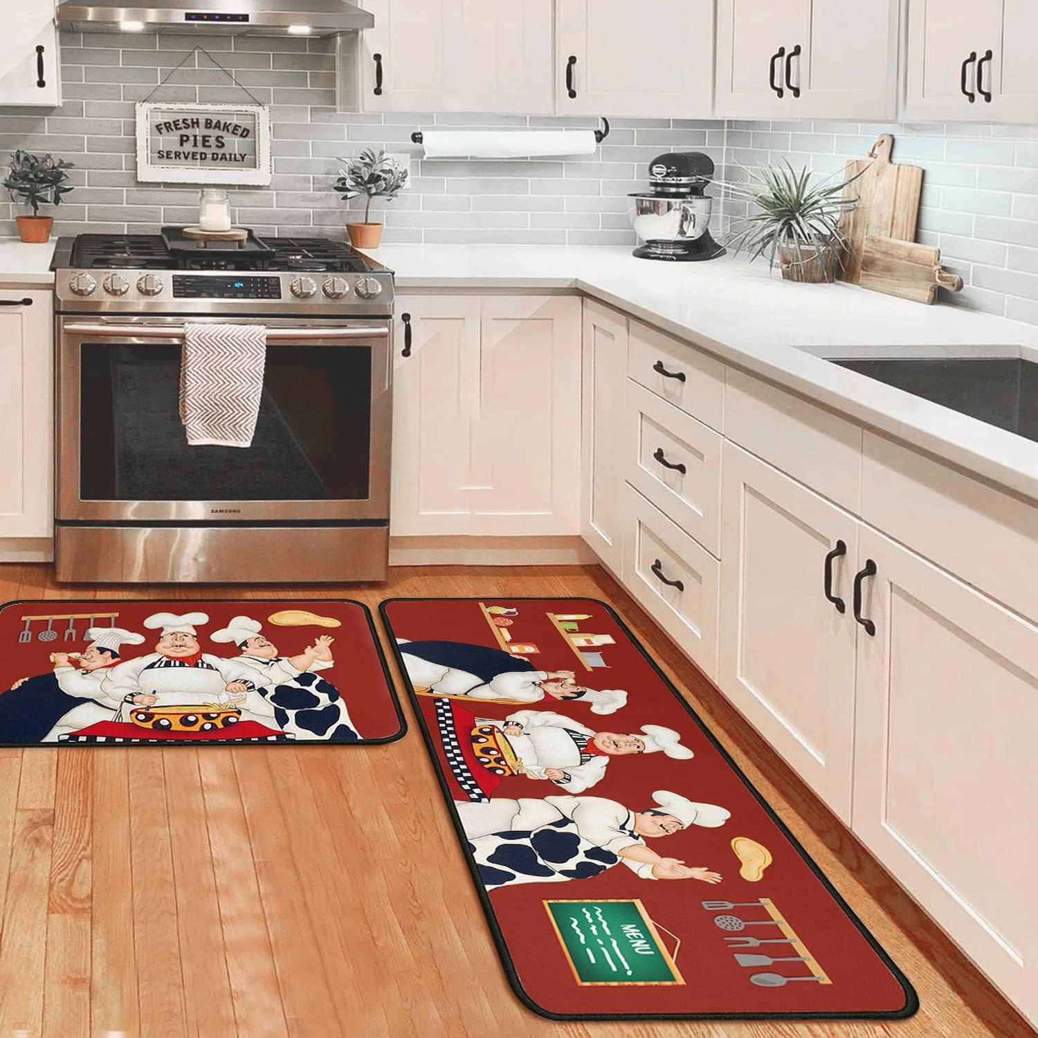 Amazon.com: farawamu Fat Chef Kitchen Rugs and Mats, Washable Non Slip ...