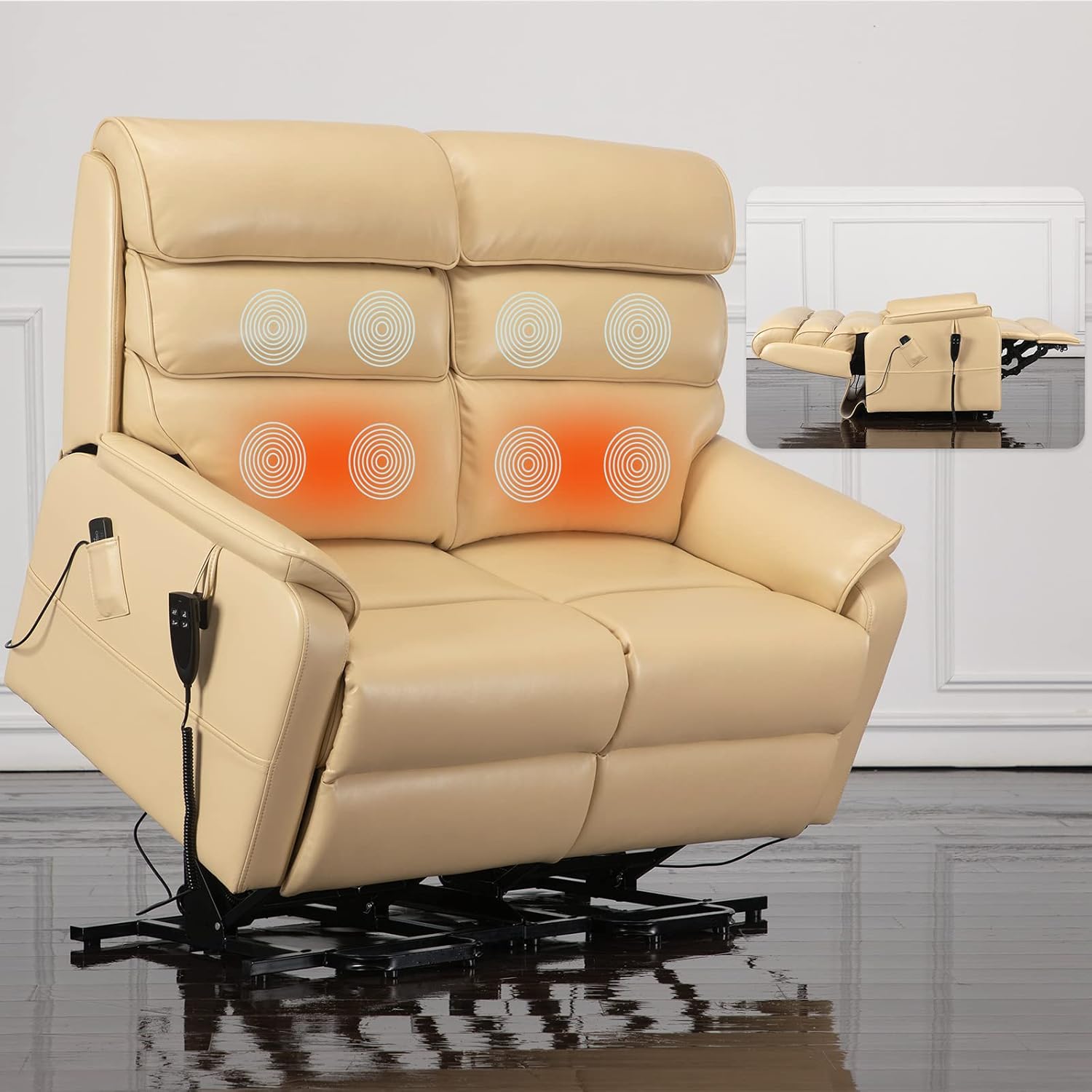 Amazon.com: Irene House Power Lift Recliner Loveseat Sofa with Heat ...