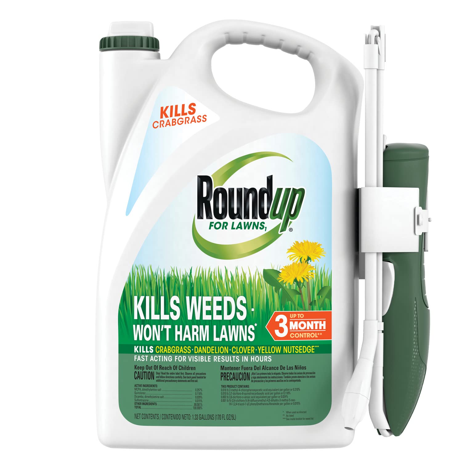 Amazon.com : Roundup for Lawns₁ Ready-to-Use with Extend Wand, Tough ...