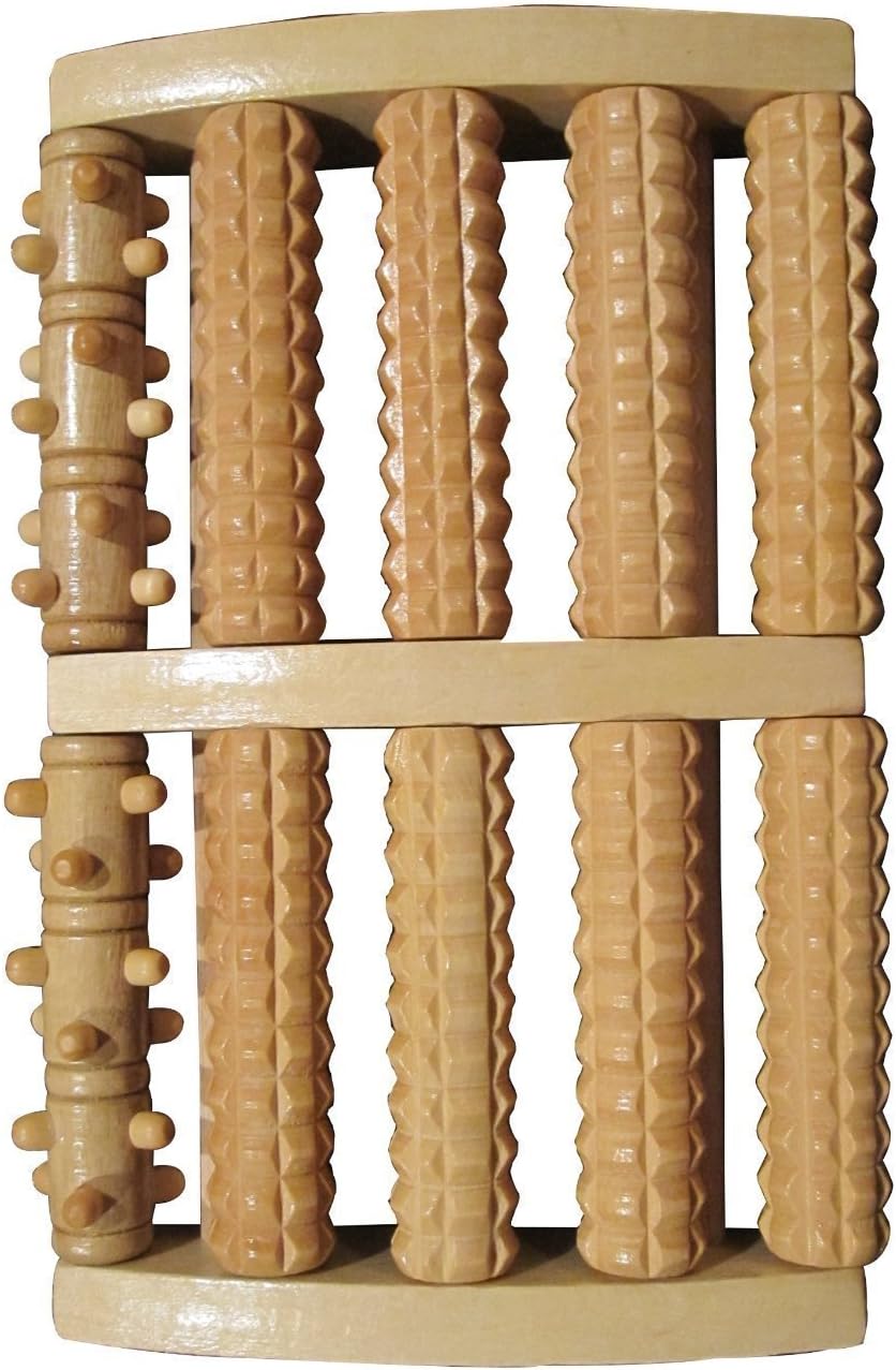 Amazon.com: Large Dual Wooden Foot Roller Massager: Reflexology ...
