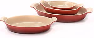 Amazon.com: Le Creuset Heritage Cerise Cherry Stoneware 4 Piece Nested ...