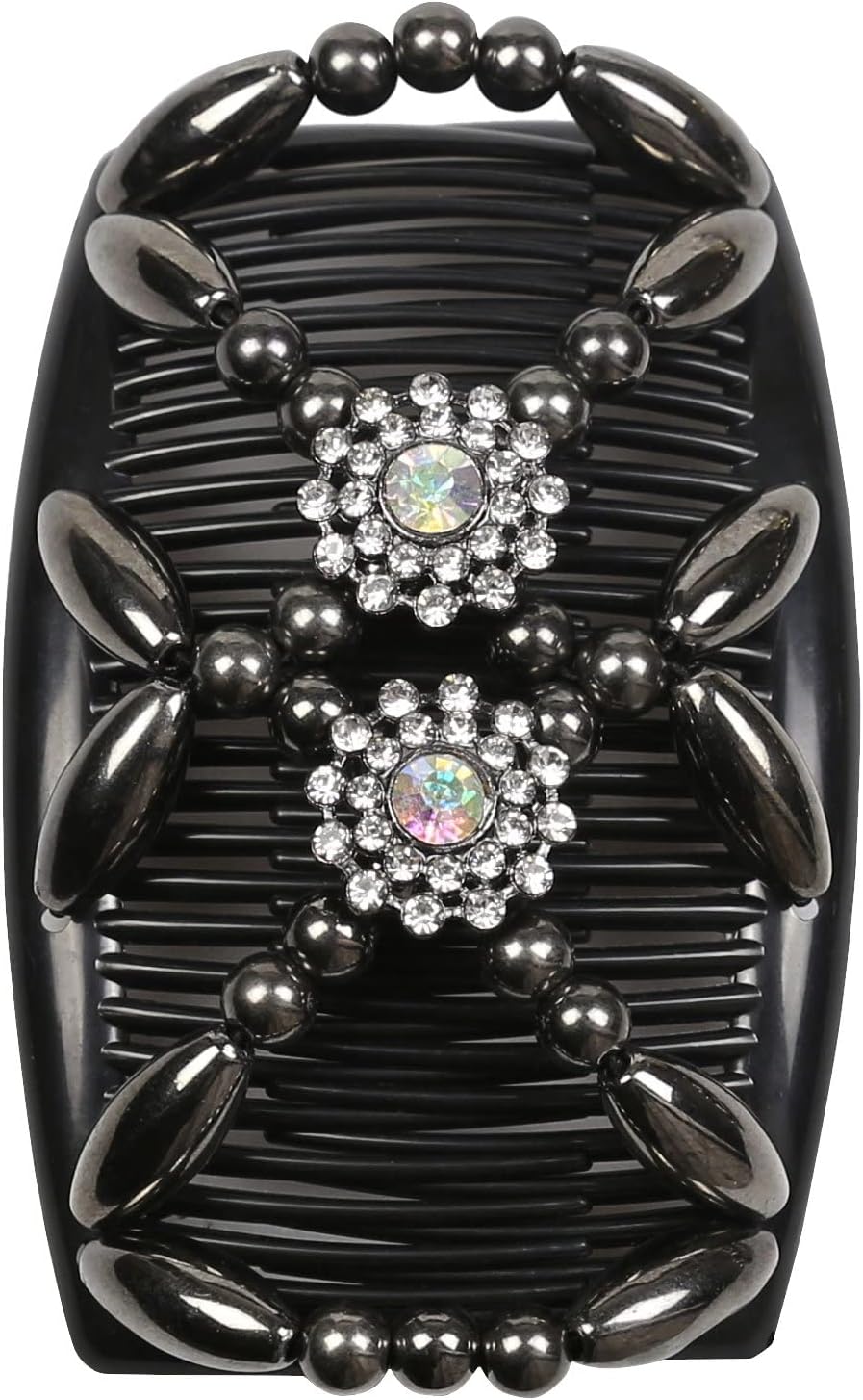 Amazon.com : LOVEF Women Magic Hair Combs Wood Beaded Stretch Double ...