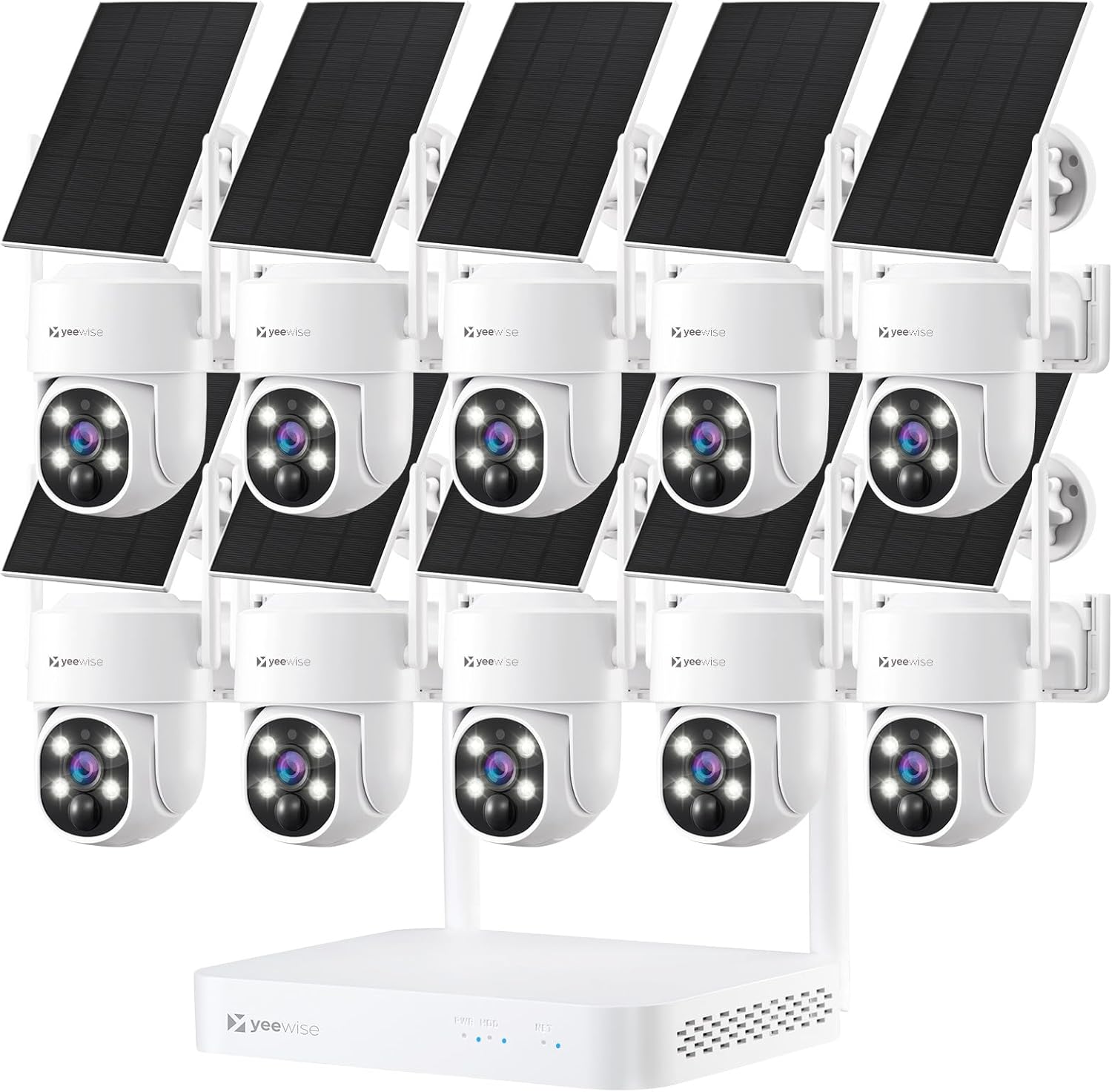 Amazon.com : YEEWISE 2K Wireless Solar Security Camera System, 360° Pan ...