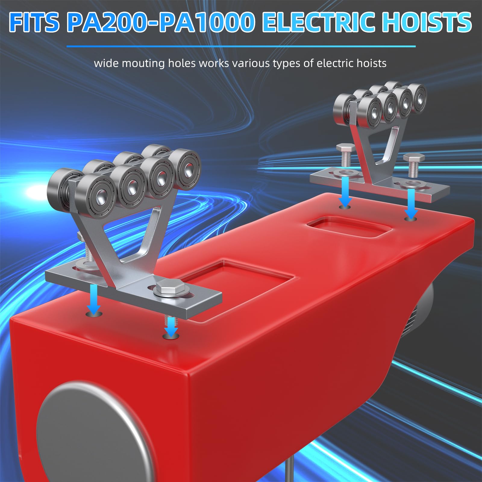 Snapklik.com : Hoist Trolley For PA200-1000 Electric Hoist, 8 Wheels ...