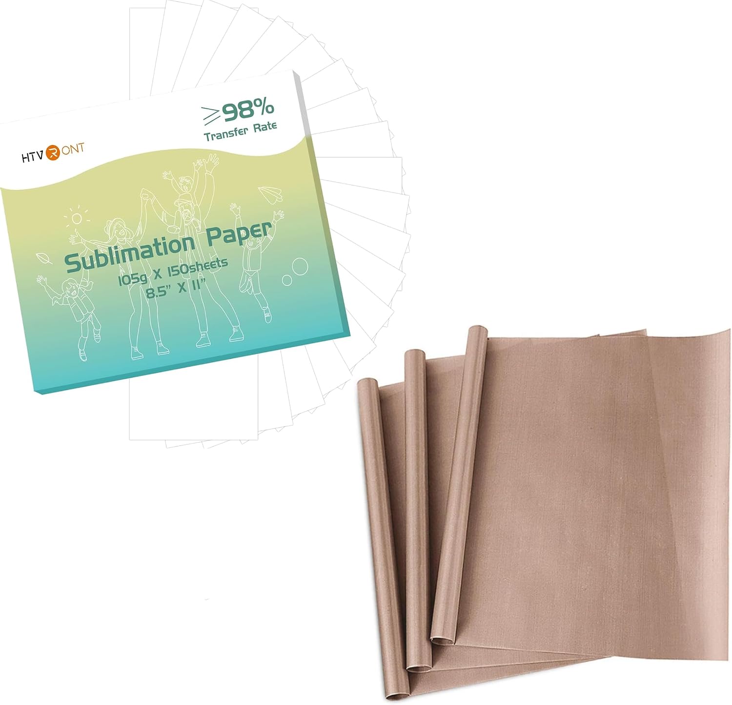 Amazon.com: HTVRONT Sublimation Paper 8.5 x 11 Inches 150 Sheets + 3 ...