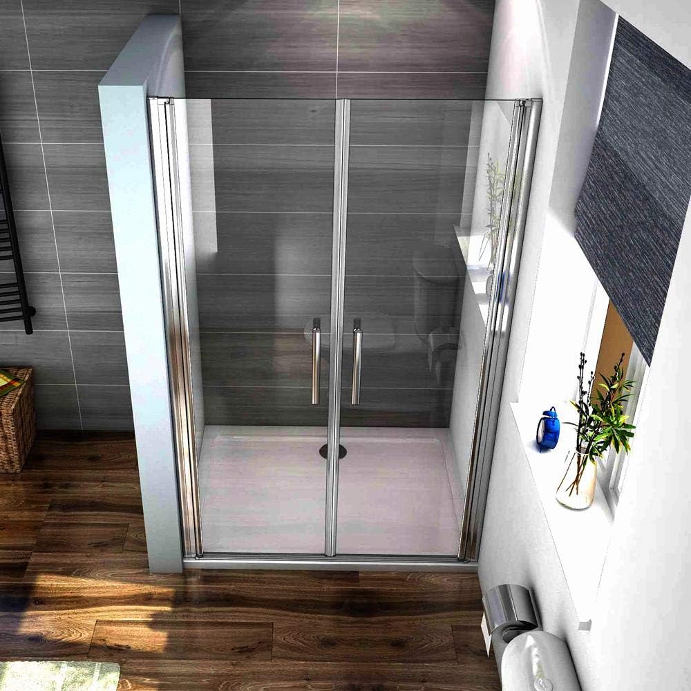 Box doccia 120 x 195 cm frontale a parete doccia fissa - Trasparente ...