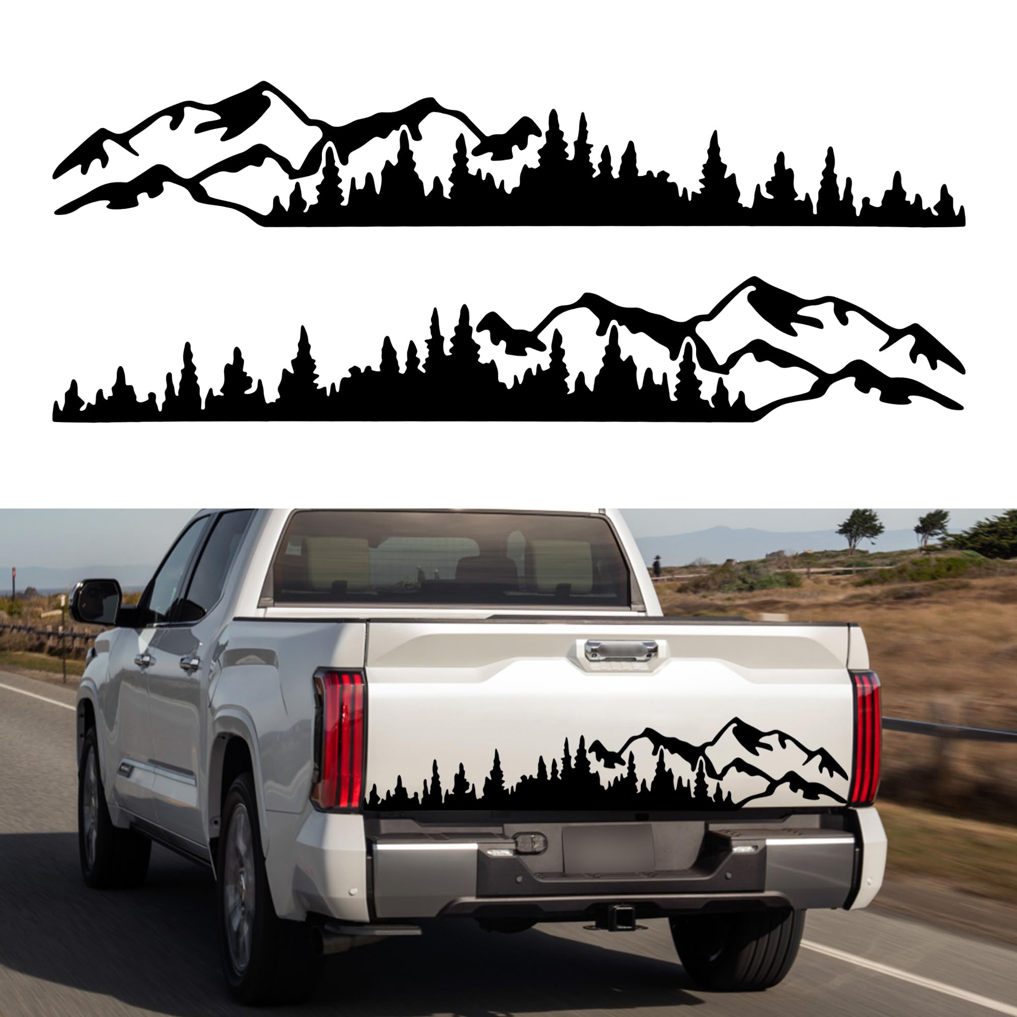 Amazon.com - TOMALL 1 Pair 58.66'' Mountain Tree Forest Vinyl Stickers ...