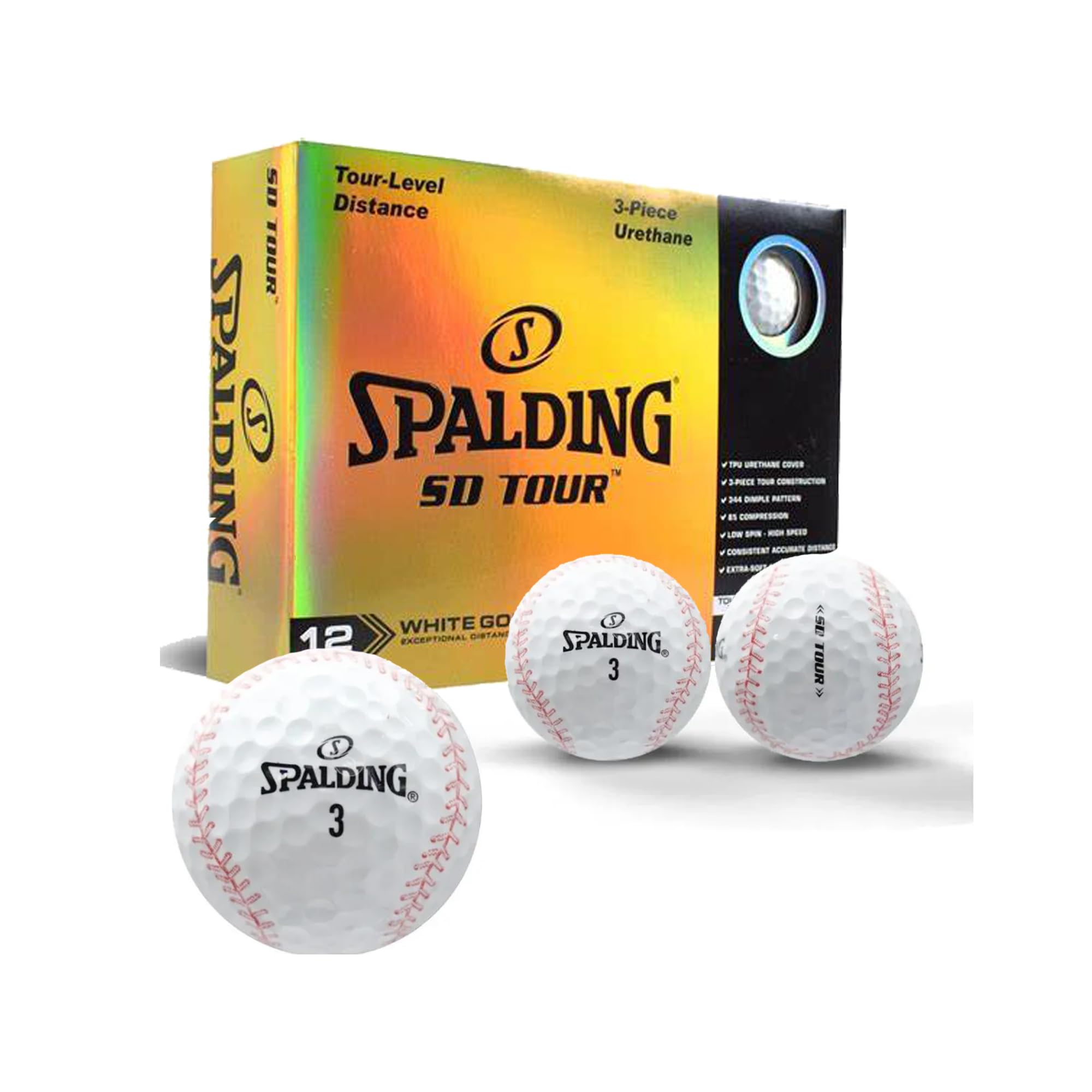 Amazon.com : Spalding SD Tour Baseball Imprinted Golf Balls, Set of 12 ...