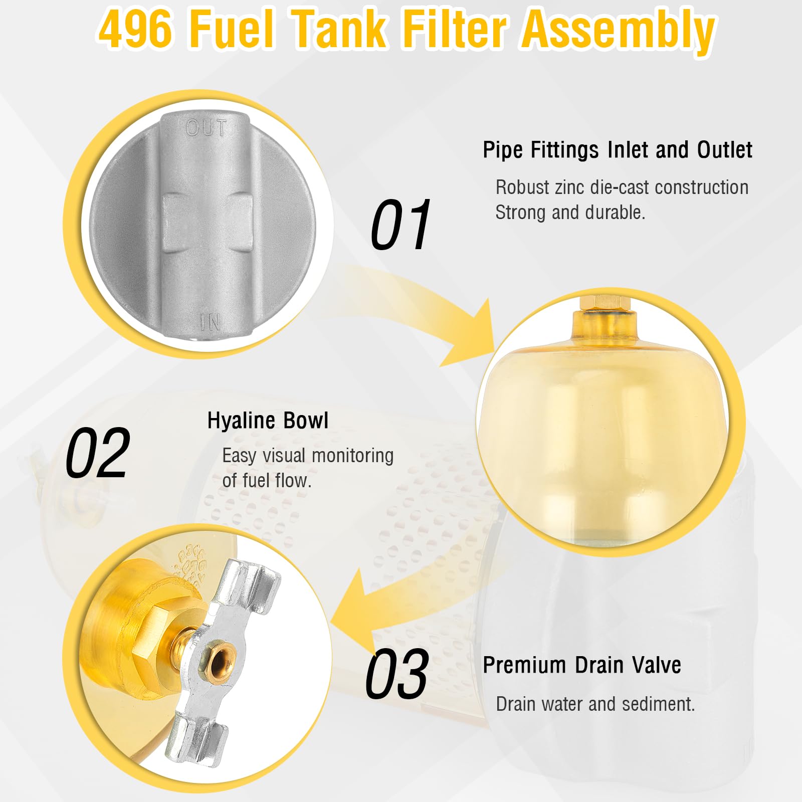 Separador De Agua De Aceite, Filtro De Combustible Diésel 1105-00436/ ...