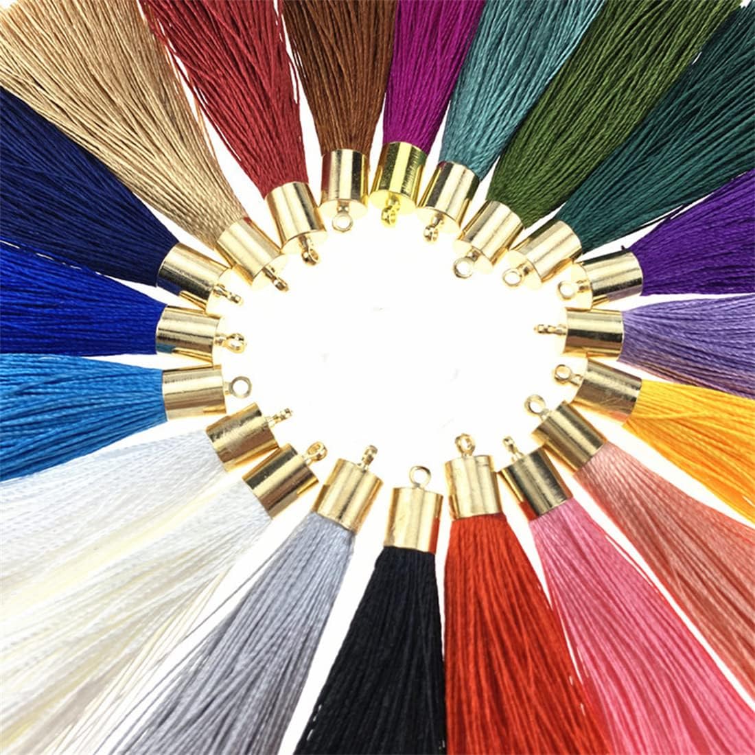 Amazon.com: 100 Pieces 2.5inch Polyester Tassels with Gold Plastic Tube ...