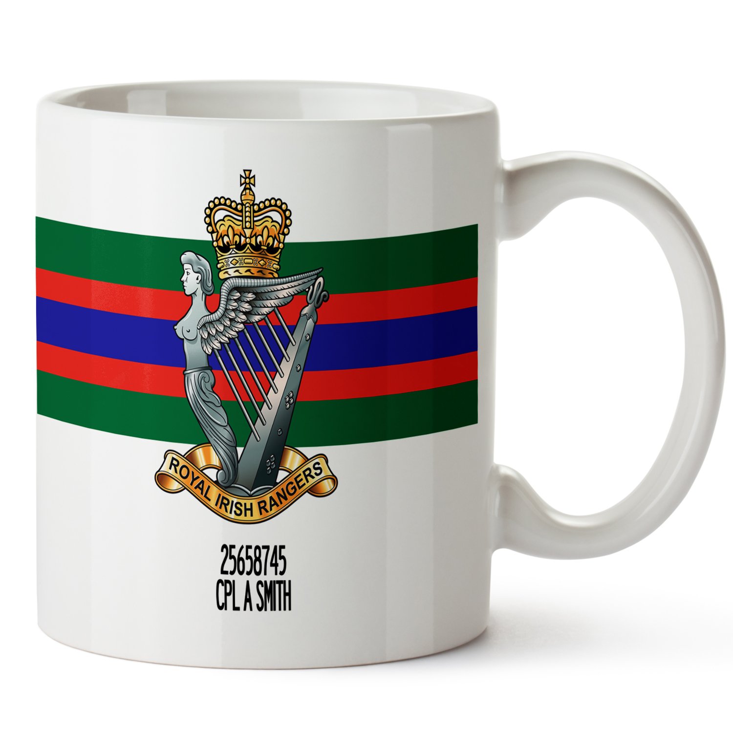 KRAFTYGIFTS Personalised Royal Irish Rangers Mug - Add Name Gift MM76 ...