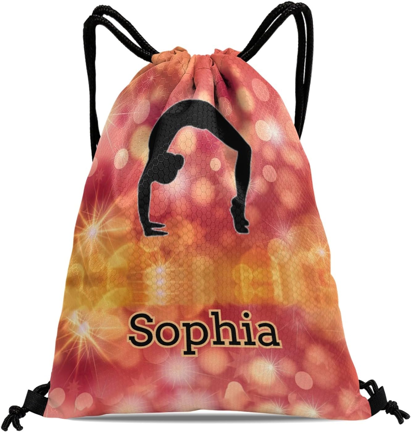 Amazon.com | CUXWEOT Girls Gymnastics Personalized Drawstring Backpack ...