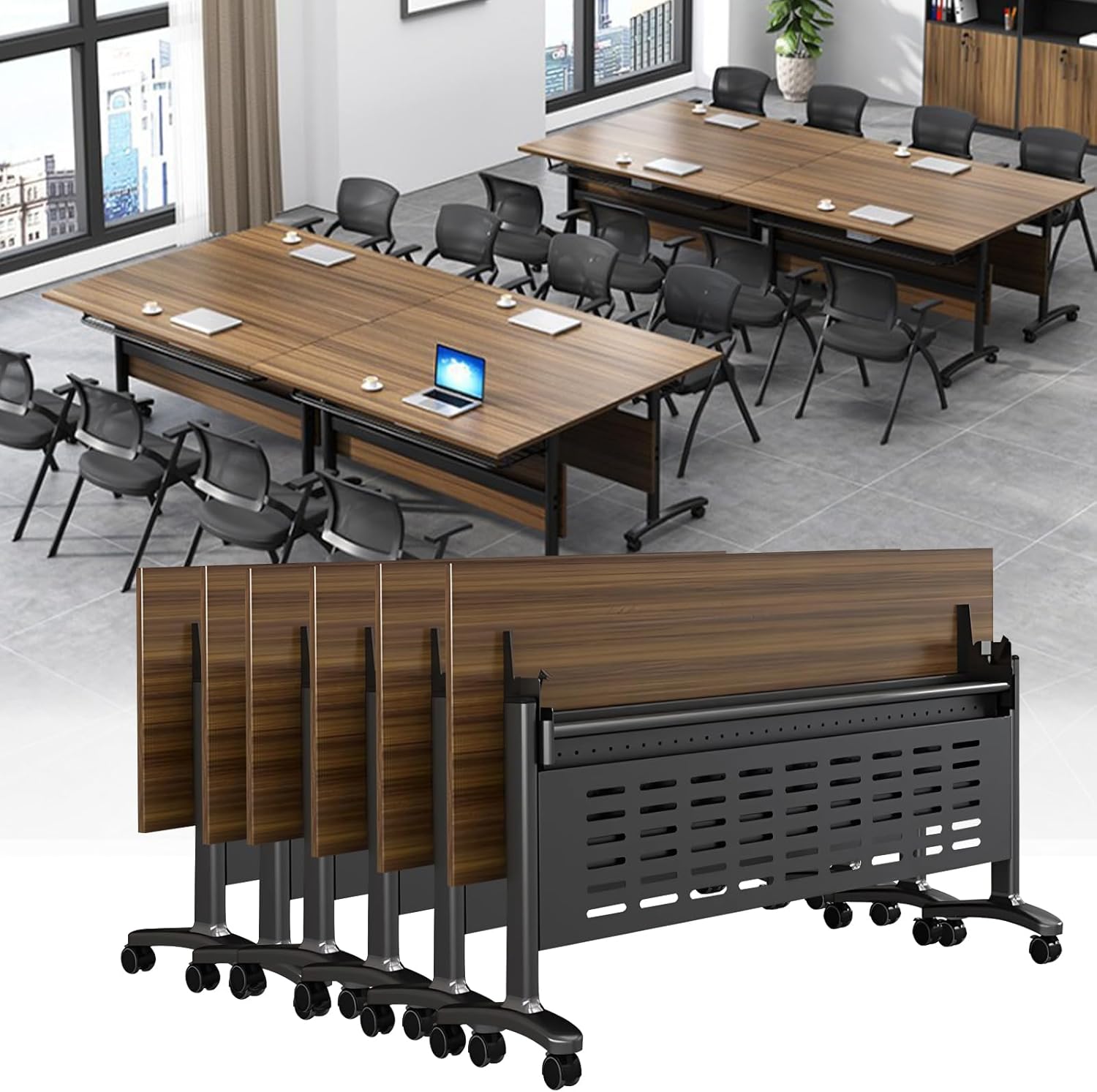 Amazon.com: Conference Table Foldable Meeting Tables, Folding ...