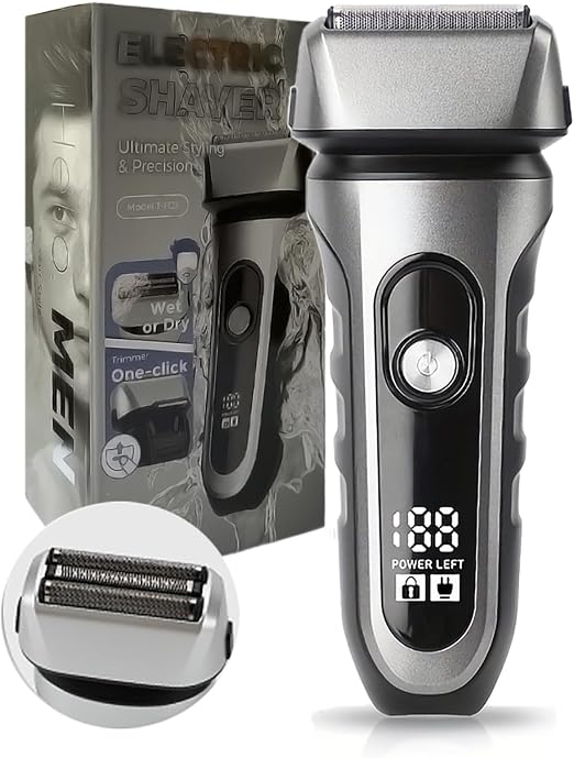 Amazon.com: Electric Razor for Men, 2 Floating Blade LED Display Foil ...