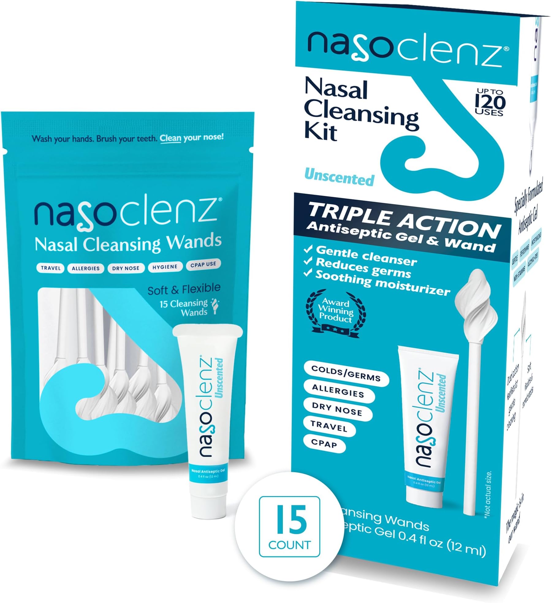 Amazon.com: NasoClenz Nasal Cleansing Kit - Gentle Wand & Antiseptic ...